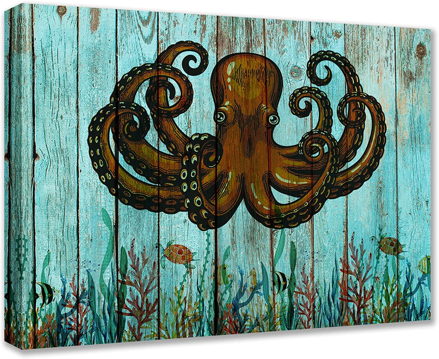 ADALE Jumping Blue Marlin Fish Paintings Coral Wall Art Swordfish ...