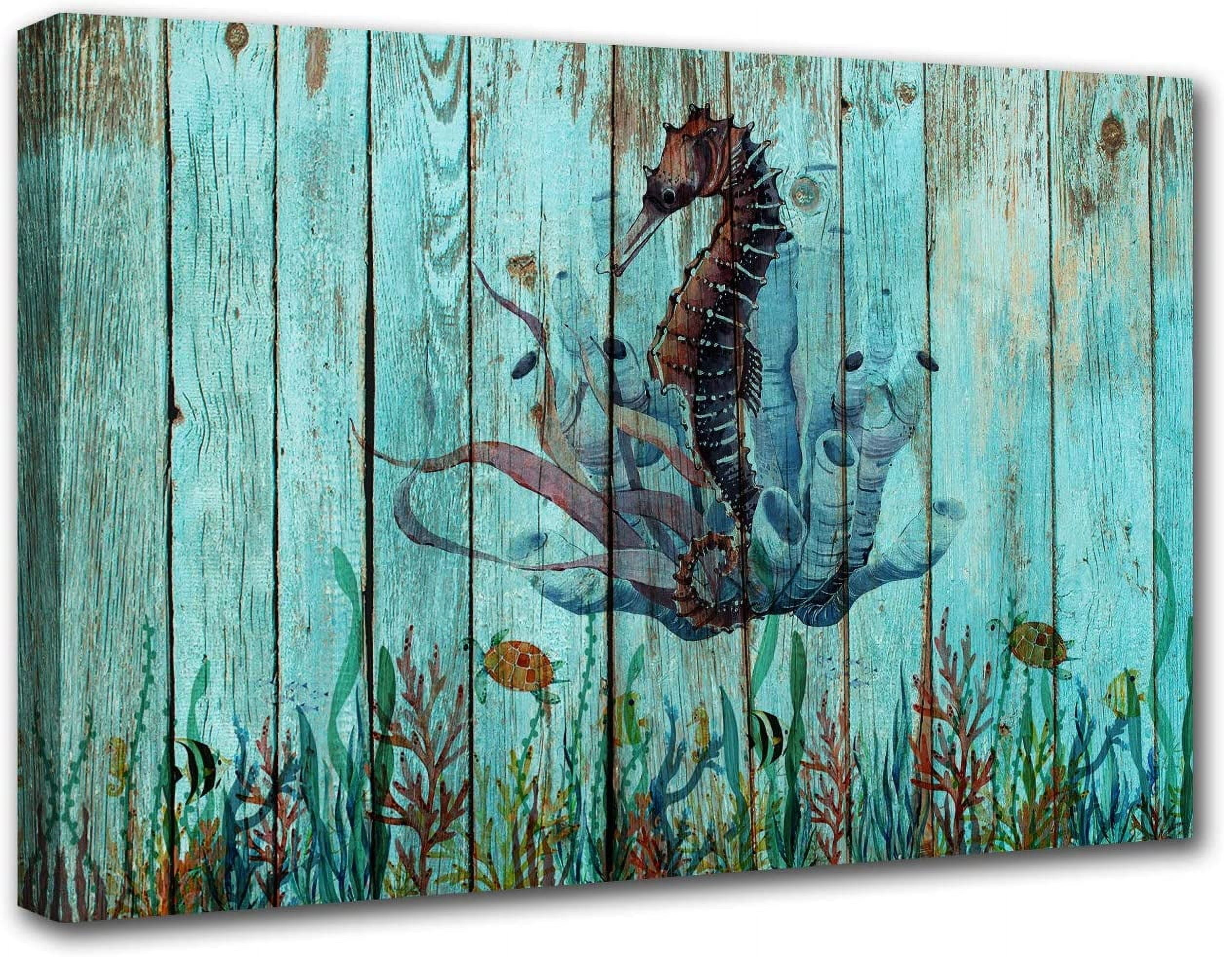 ADALE Jumping Blue Marlin Fish Paintings Coral Wall Art Swordfish ...