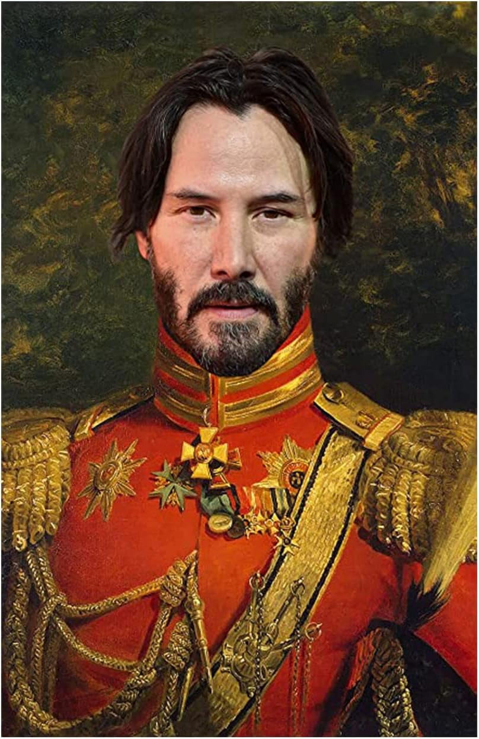 ADALE Keanu Poster - Funny Celebrity Art - Faux Oil Painting Canvas ...