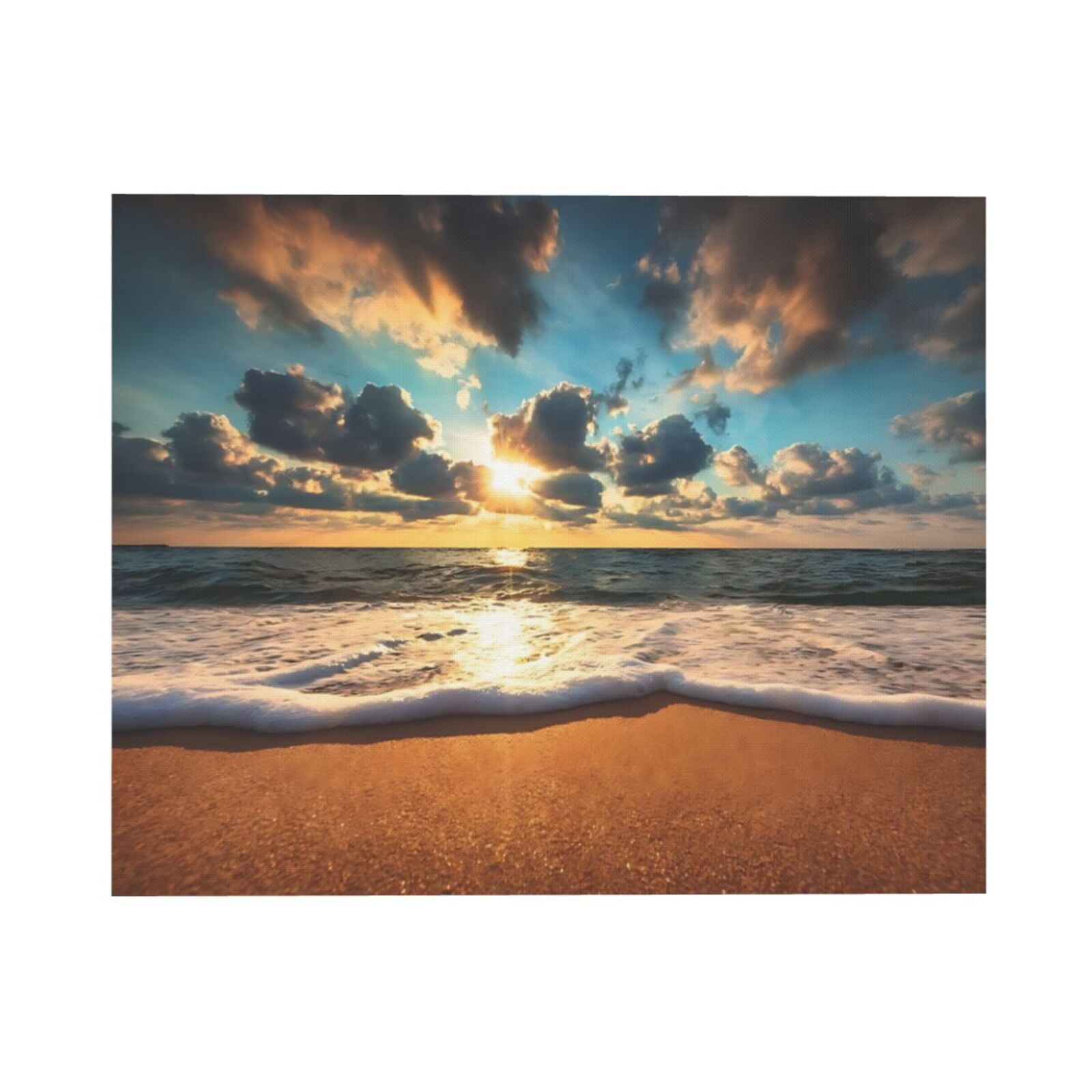 ADALE Laminated Beautiful Beach Sunrise Over The Sea Landscape Sunset ...