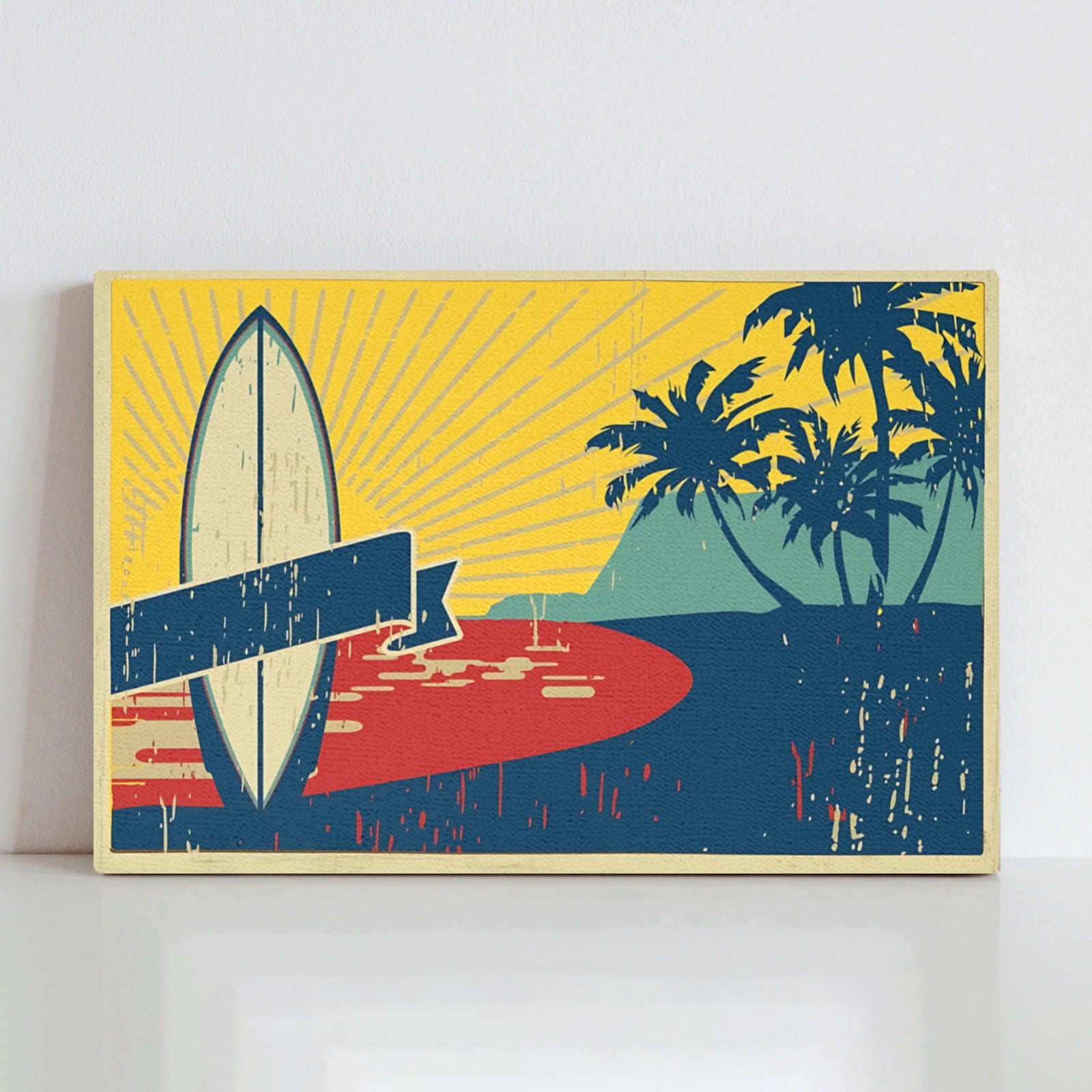 ADALE Laminated Surfing Poster Surfboard Sand Cool Surf Travel Beach ...