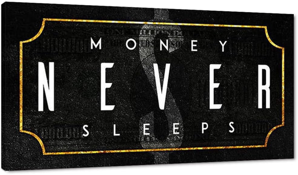 ADALE Large 1 Big Pieces Money Never Sleeps Canvas Patgs Posters and ...
