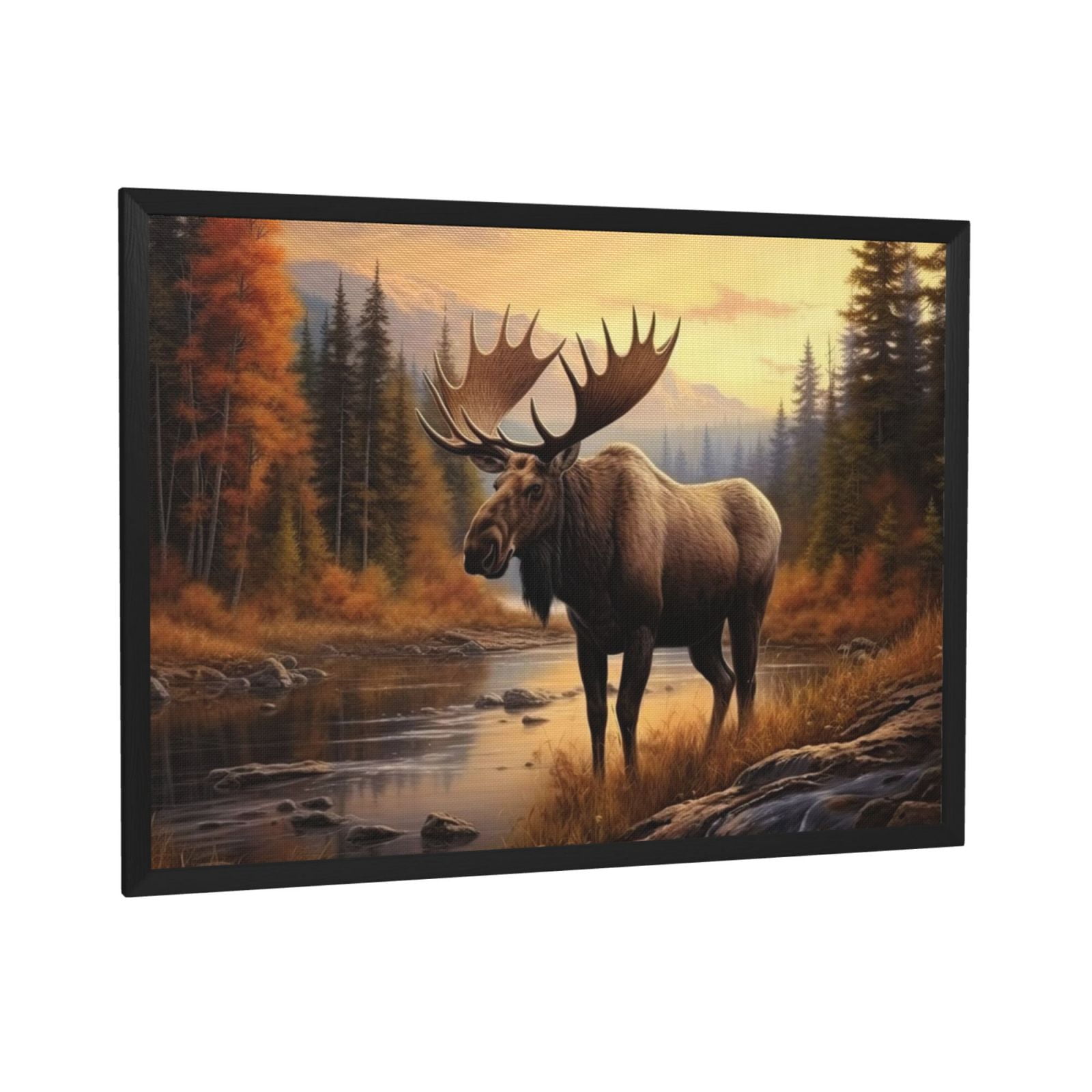 ADALE Large Moose Wall Art Wildlife Canvas Pictures Rustic Forest ...