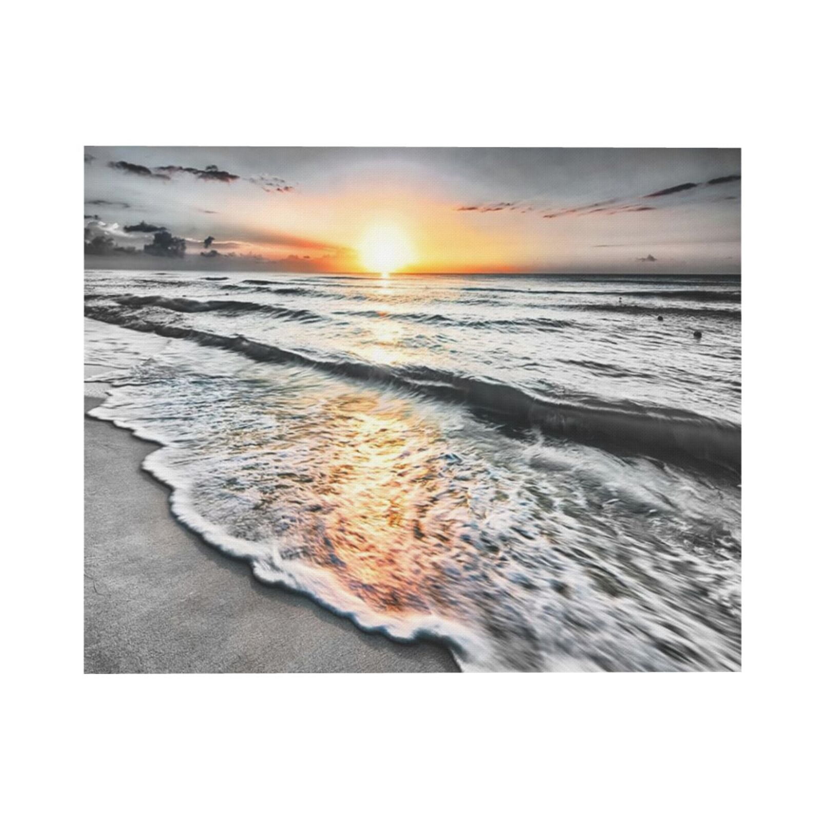 ADALE Large Size Wall Art Bedroom Black white Beach Wall Art Sunset ...