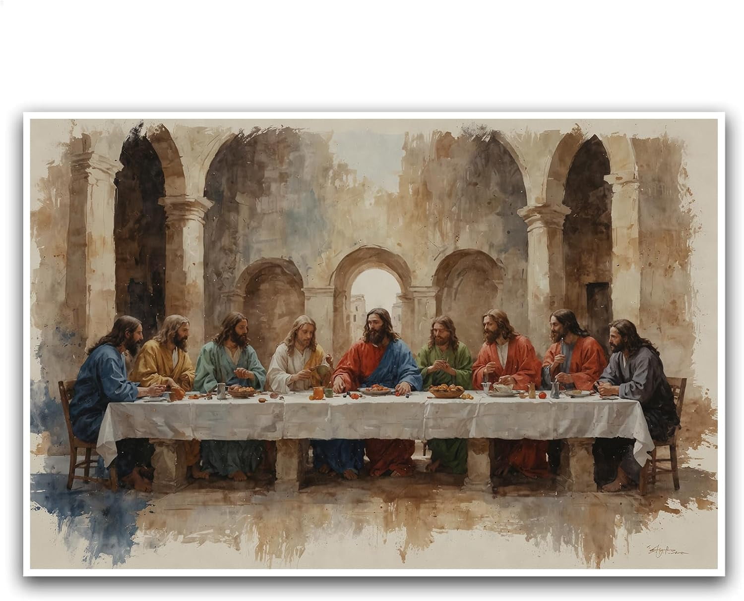 ADALE Last Supper Jesus and the Twelve Apostles Inspirational Wall ...
