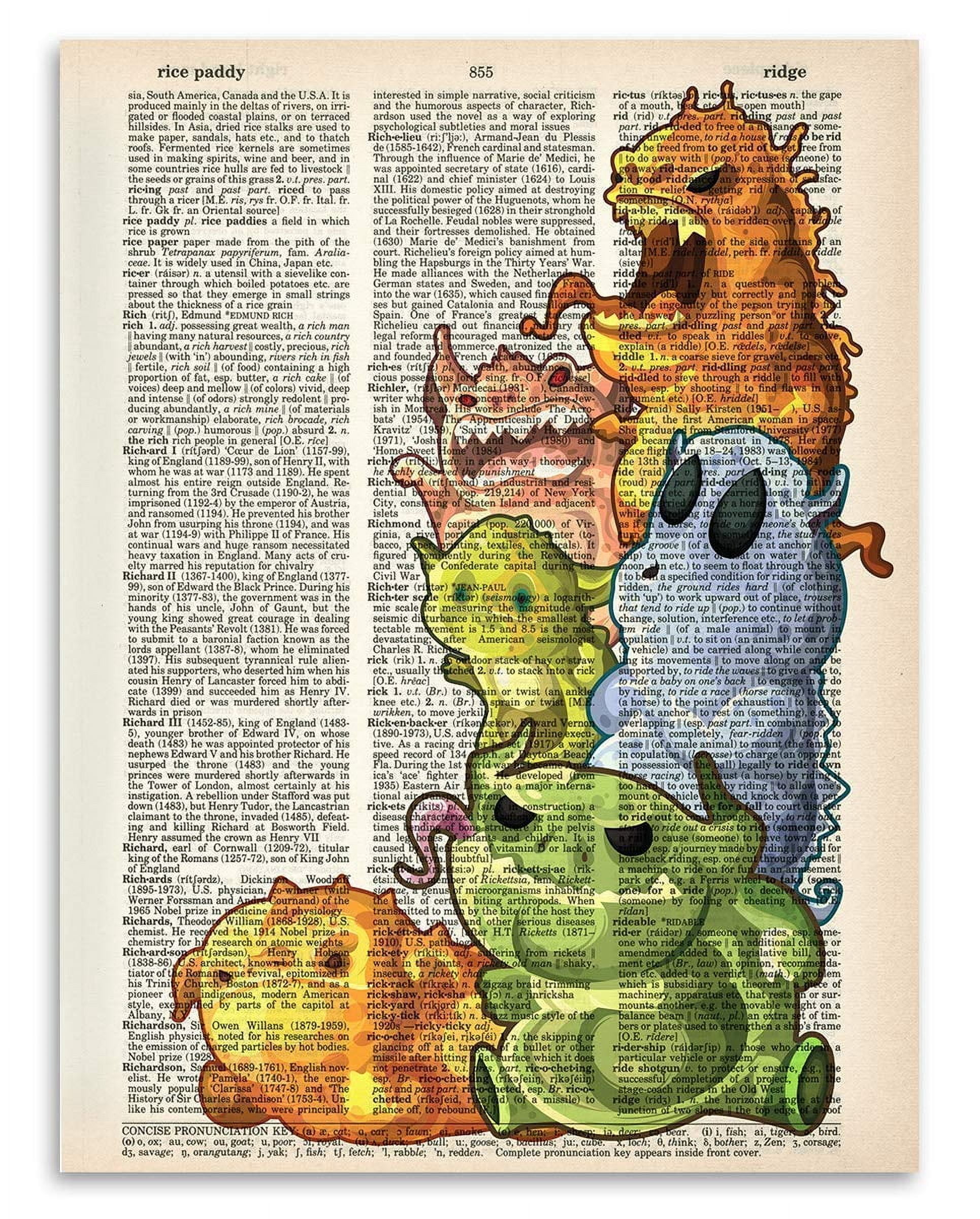 ADALE Lemur Monkey - Upcycled Dictionary Art - Scary Lemur Animal Print ...