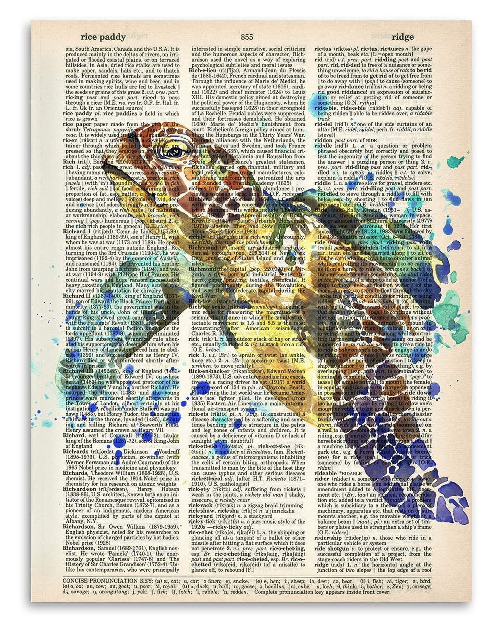 ADALE Lemur Monkey - Upcycled Dictionary Art - Scary Lemur Animal Print ...