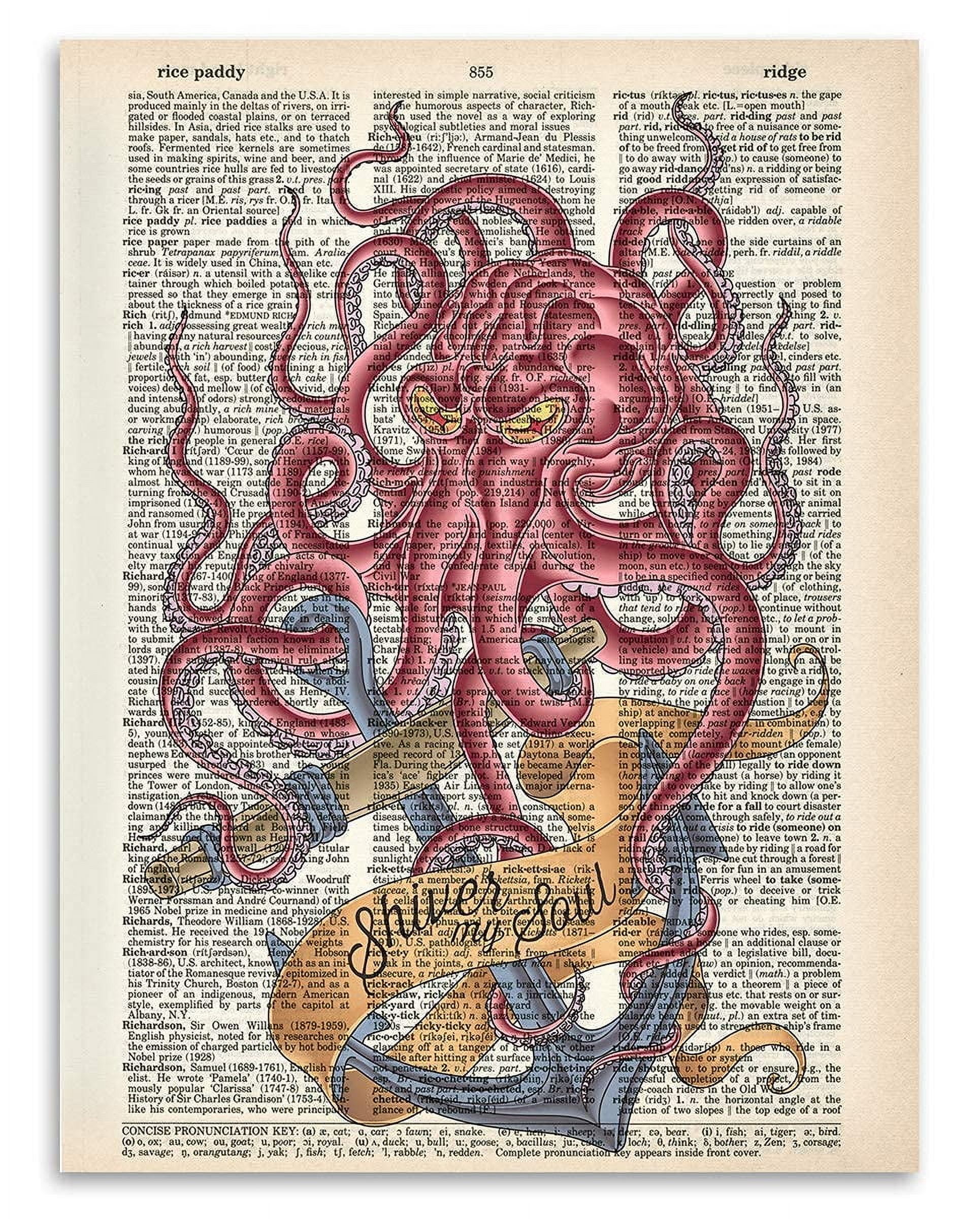 ADALE Lemur Monkey - Upcycled Dictionary Art - Scary Lemur Animal Print ...