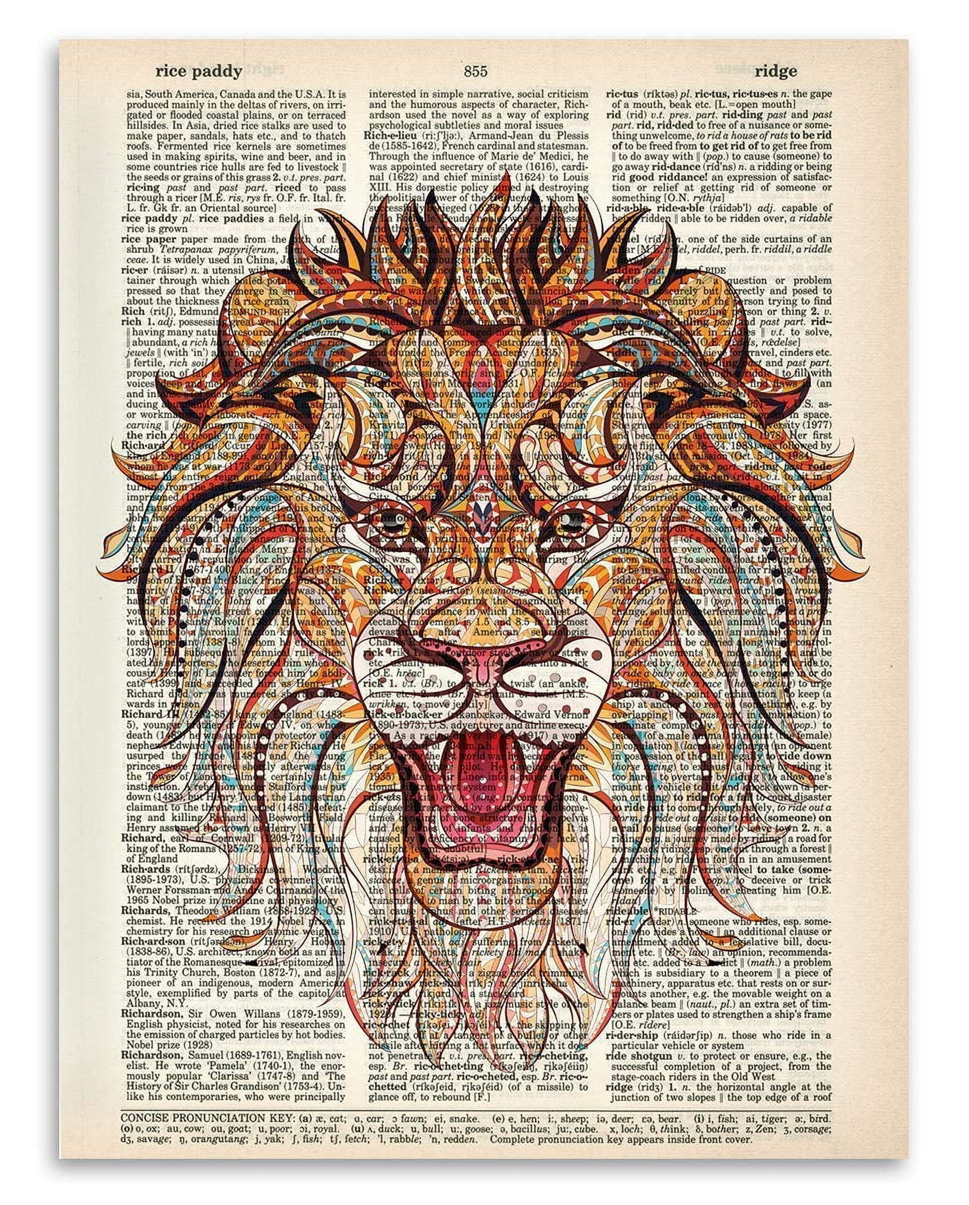 ADALE Lemur Monkey - Upcycled Dictionary Art - Scary Lemur Animal Print ...