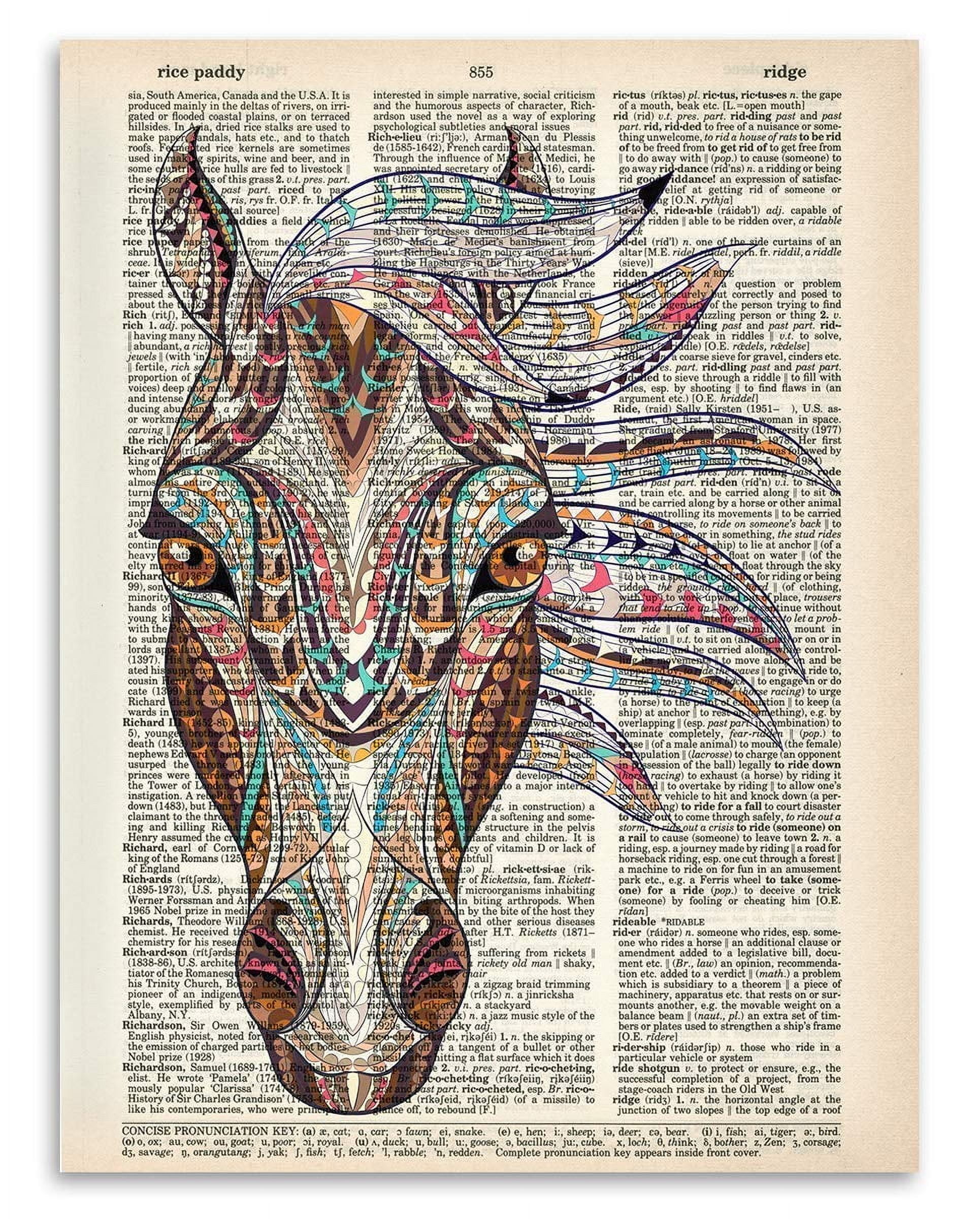 ADALE Lemur Monkey - Upcycled Dictionary Art - Scary Lemur Animal Print ...