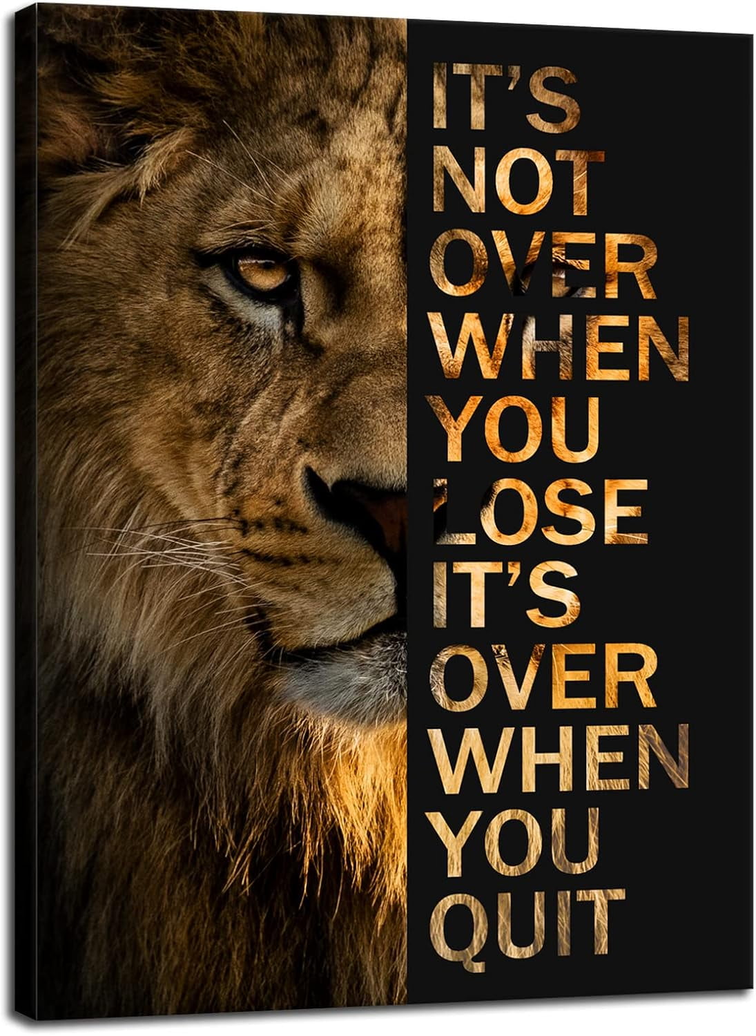 ADALE Lion Inspirational Canvas Office Print Wall Art Animal ...