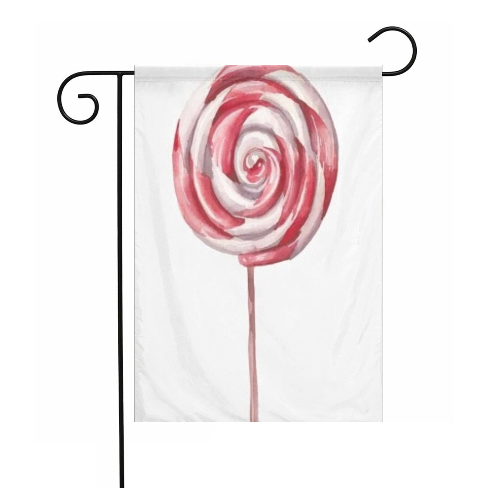 ADALE Lollipop Garden Flag Sweet Sugar Candy Red White Stripe Lollipops ...