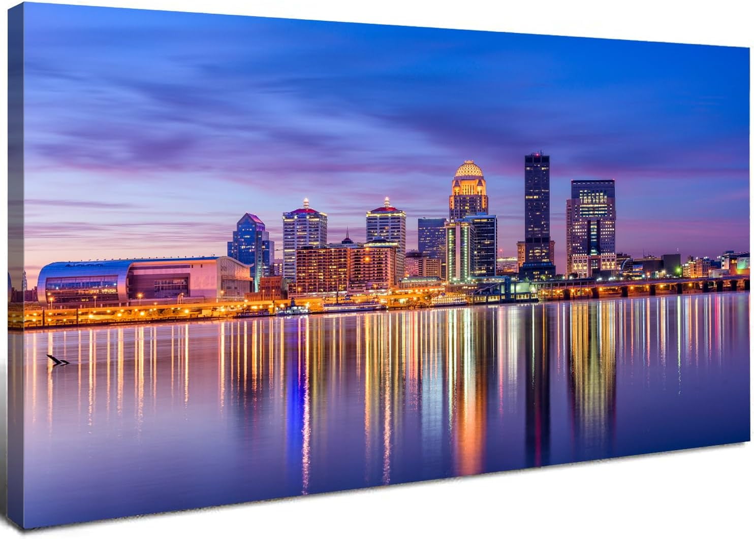 ADALE Louisville Skyline Wall Art Kentucky Wall Decor Sunset Downtown ...