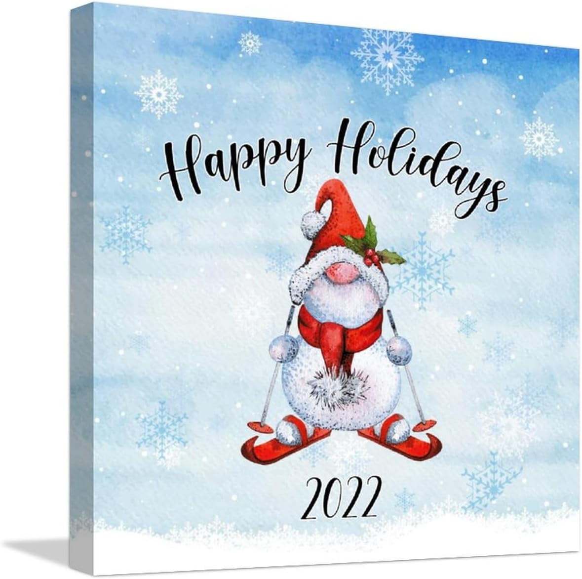 ADALE Merry Christmas Canvas Prints Winter Snowman with Scarves Hats ...