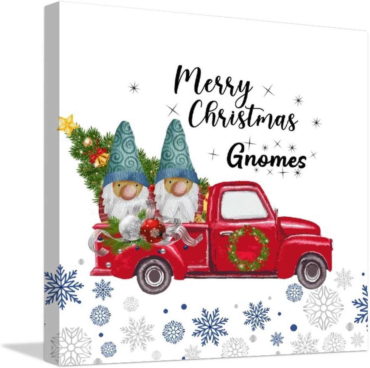 ADALE Merry Christmas Gnomes Canvas Prints Christmas Tree Red Truck ...