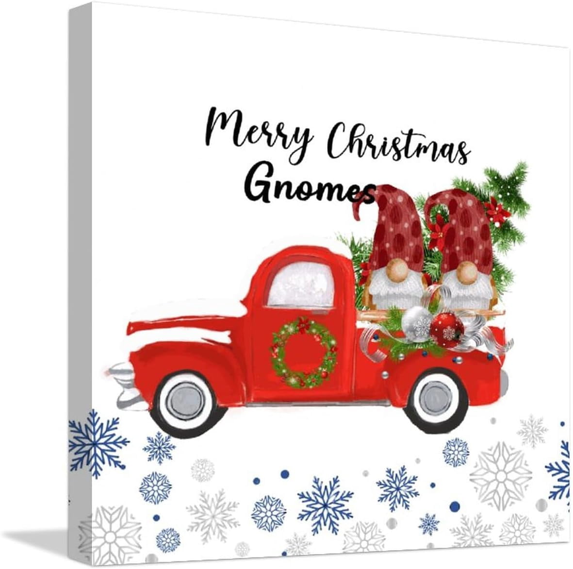 ADALE Merry Christmas Gnomes Canvas Prints Christmas Tree Red Truck ...