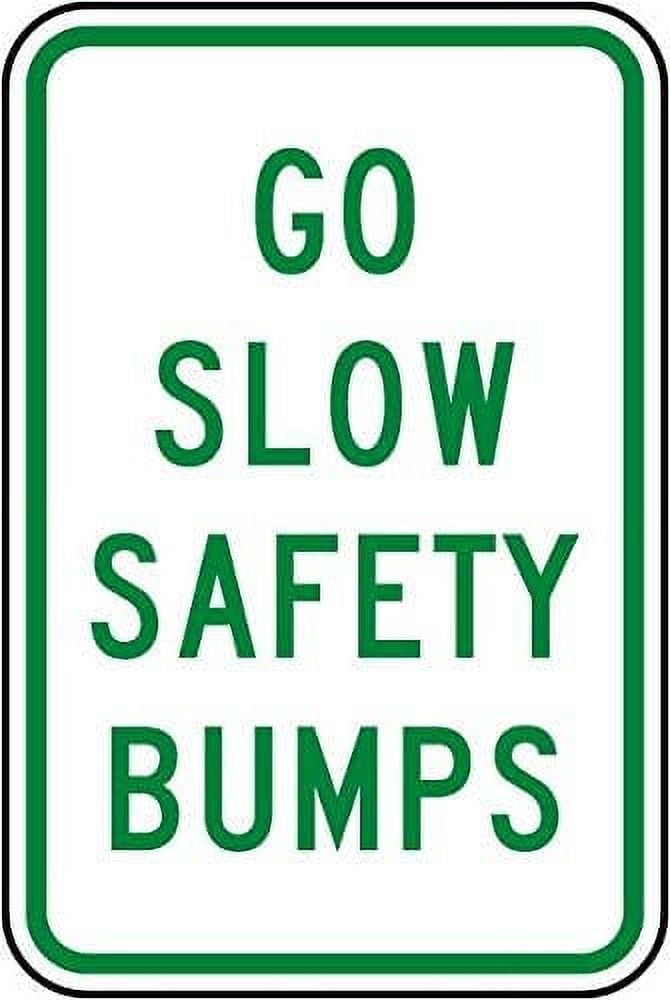 ADALE Metal Sign Warning Tin Sign Go Slow Safety Bumps 2 Aluminum Signs ...