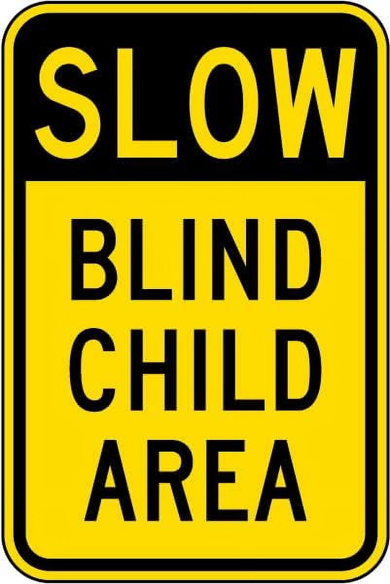 ADALE Metal Sign Warning Tin Sign Slow Blind Child Area Aluminum Signs ...