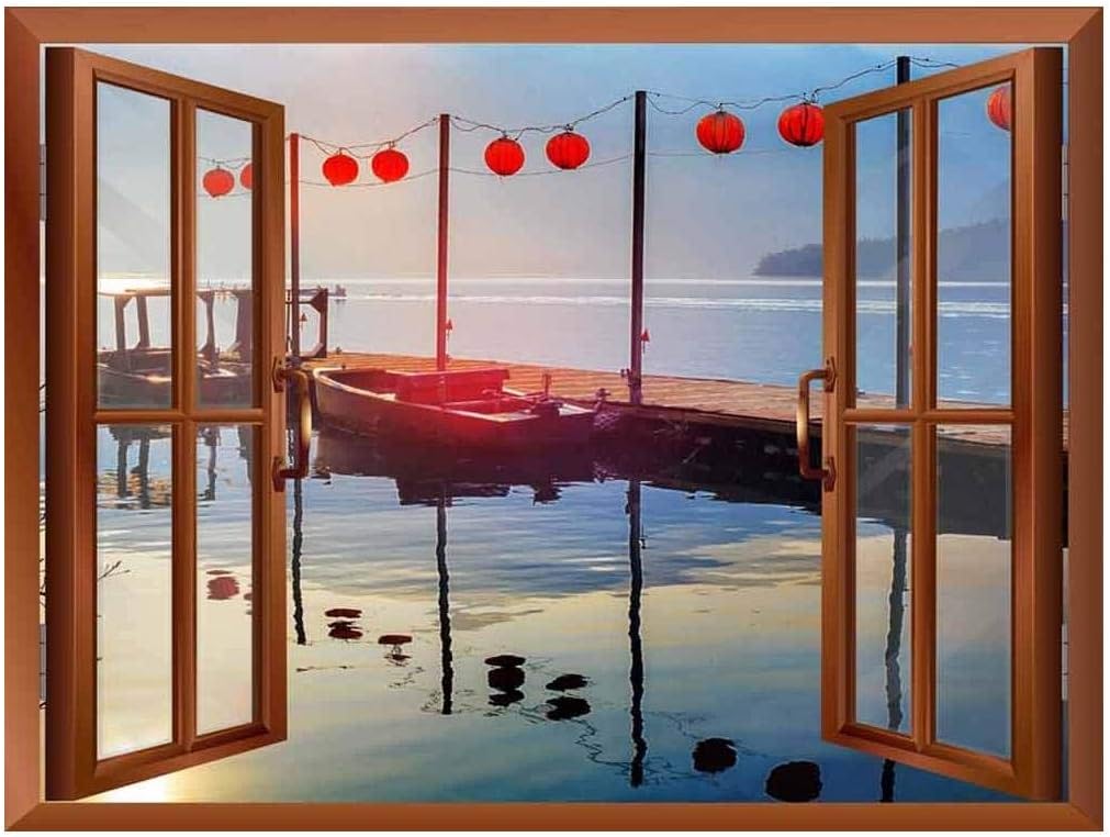 ADALE Modern Copper Window Looking Out Into a Bridge on a Lake with ...