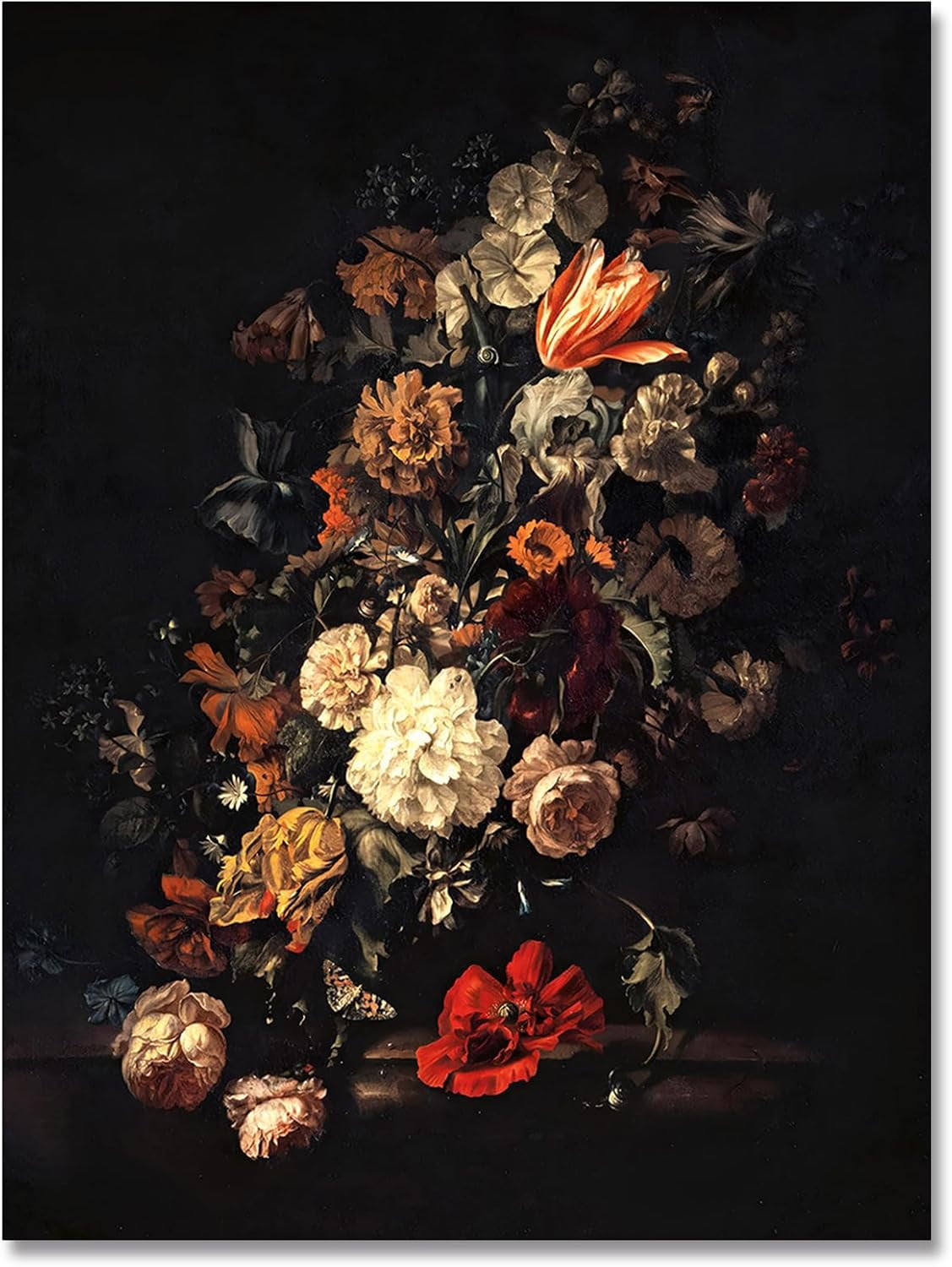 ADALE Moody Decor Vintage Botanical Flower Wall Art Victorian Gothic ...