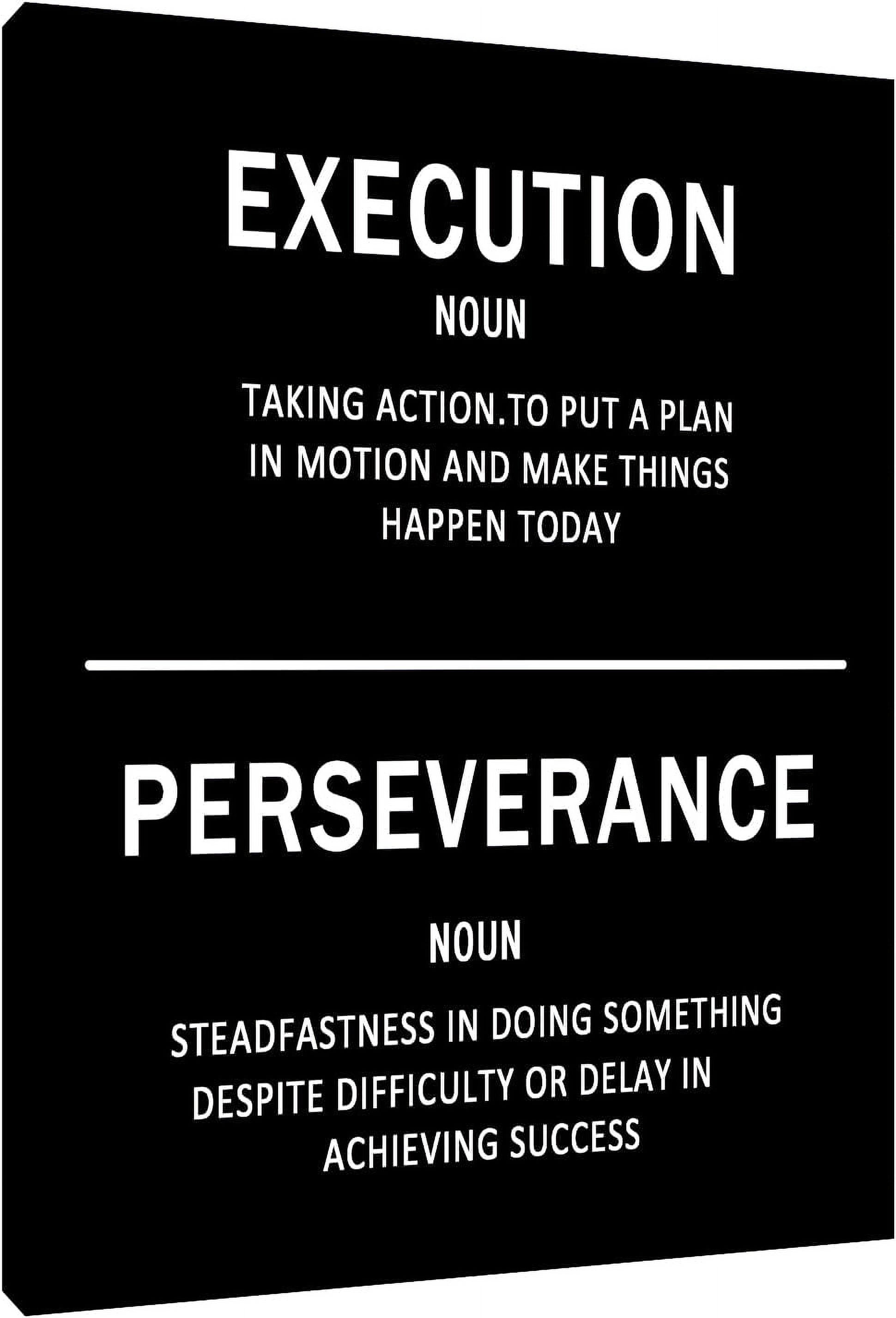 ADALE Motivational Wall Decor Execution Canvas Wall Art Perseverance ...