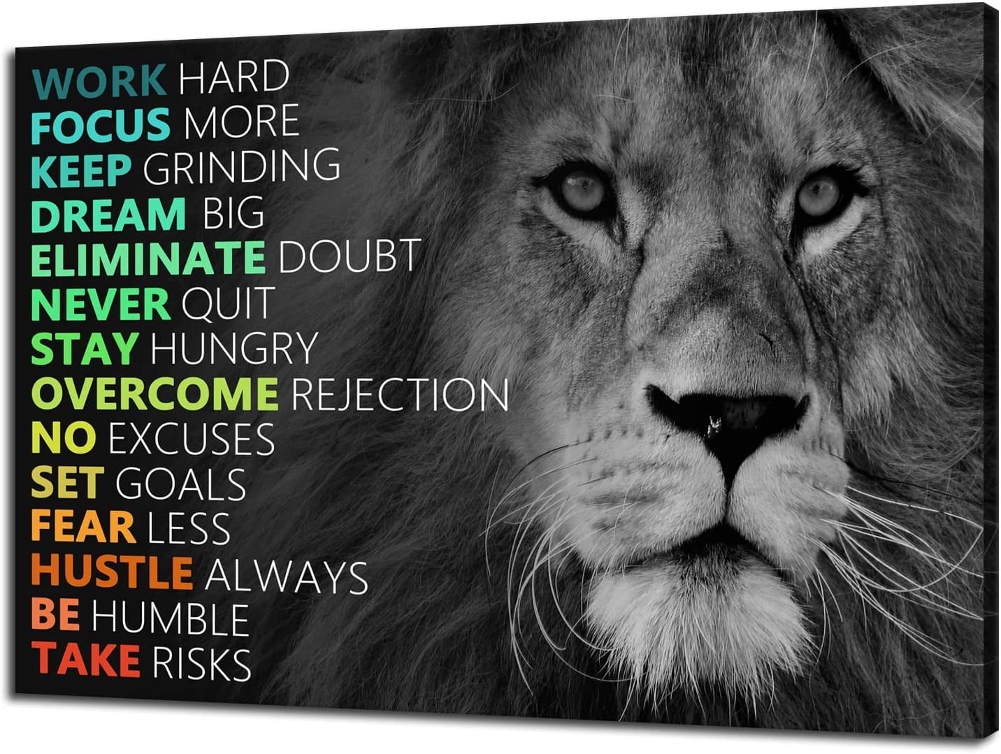 ADALE Motivational Wall Decor Positive Canvas Wall Art spirational Lion ...