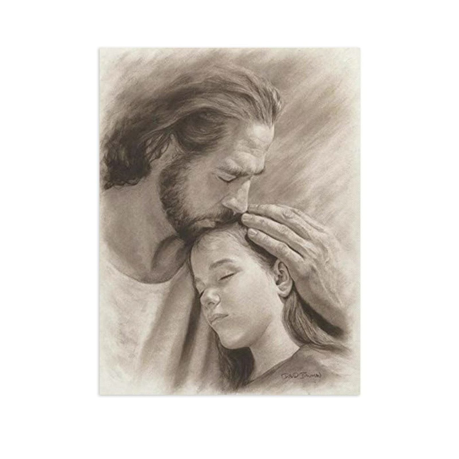 ADALE My Child Wall Art Print Jesus Christ Kissing Child Religious ...