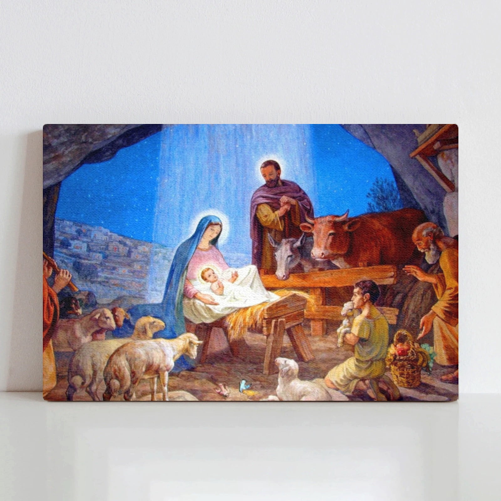 ADALE Nativity Scene Christmas POSTER print Holy Family Mary and Infant ...