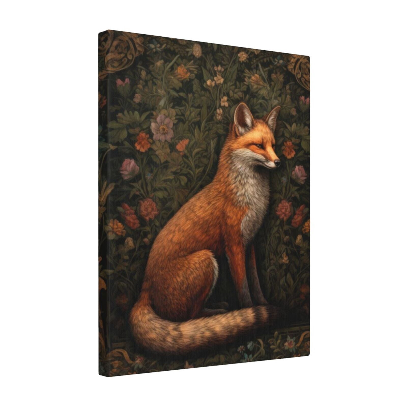 ADALE Nordic Rustic William Morris Fox Wall Art Cute Fox Print Painting ...