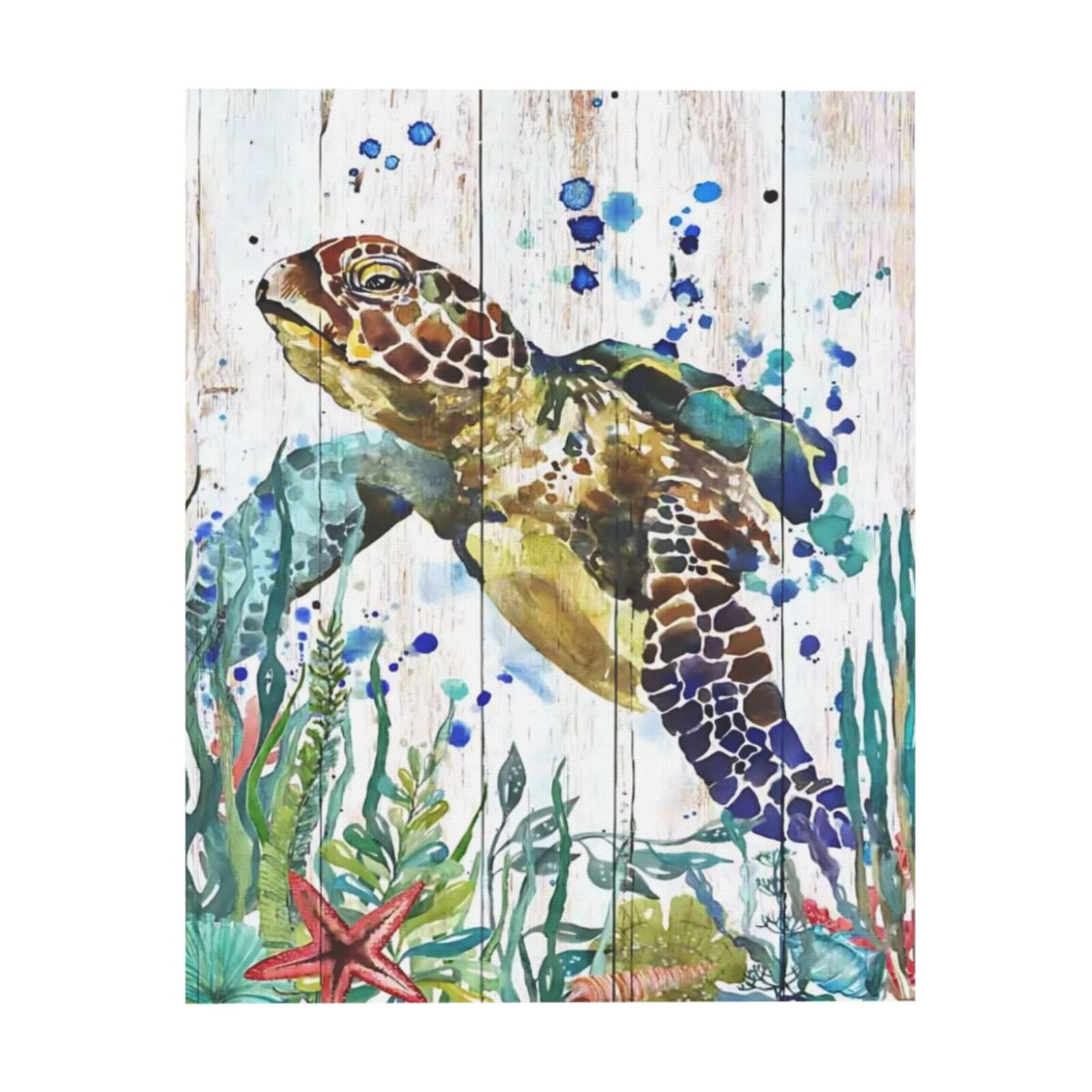 ADALE Ocean Turtle Bathroom Wall Decor Nautical Wall Art Canvas Prints ...