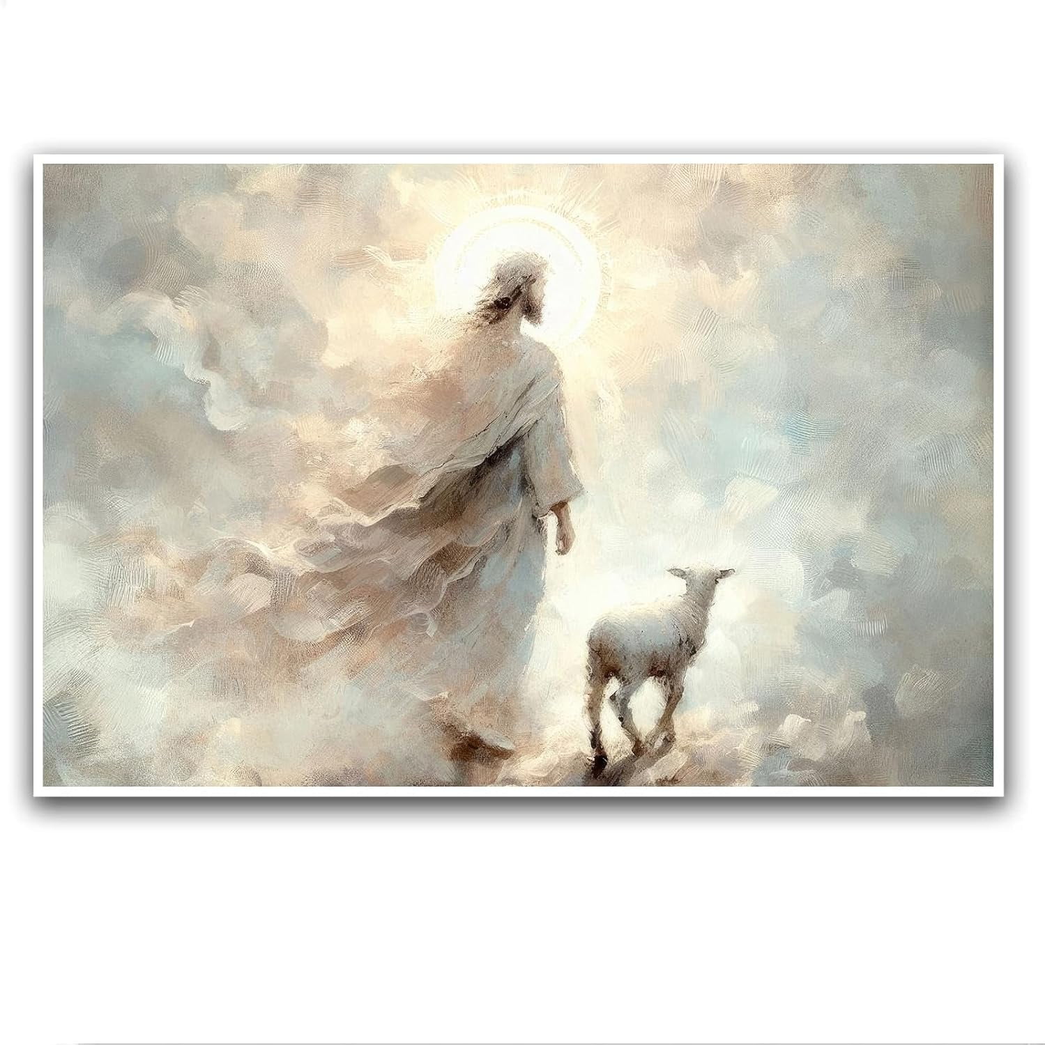 ADALE Parable of the Lost Sheep Wall Art Jesus Leaves 99 Good Shepherd ...