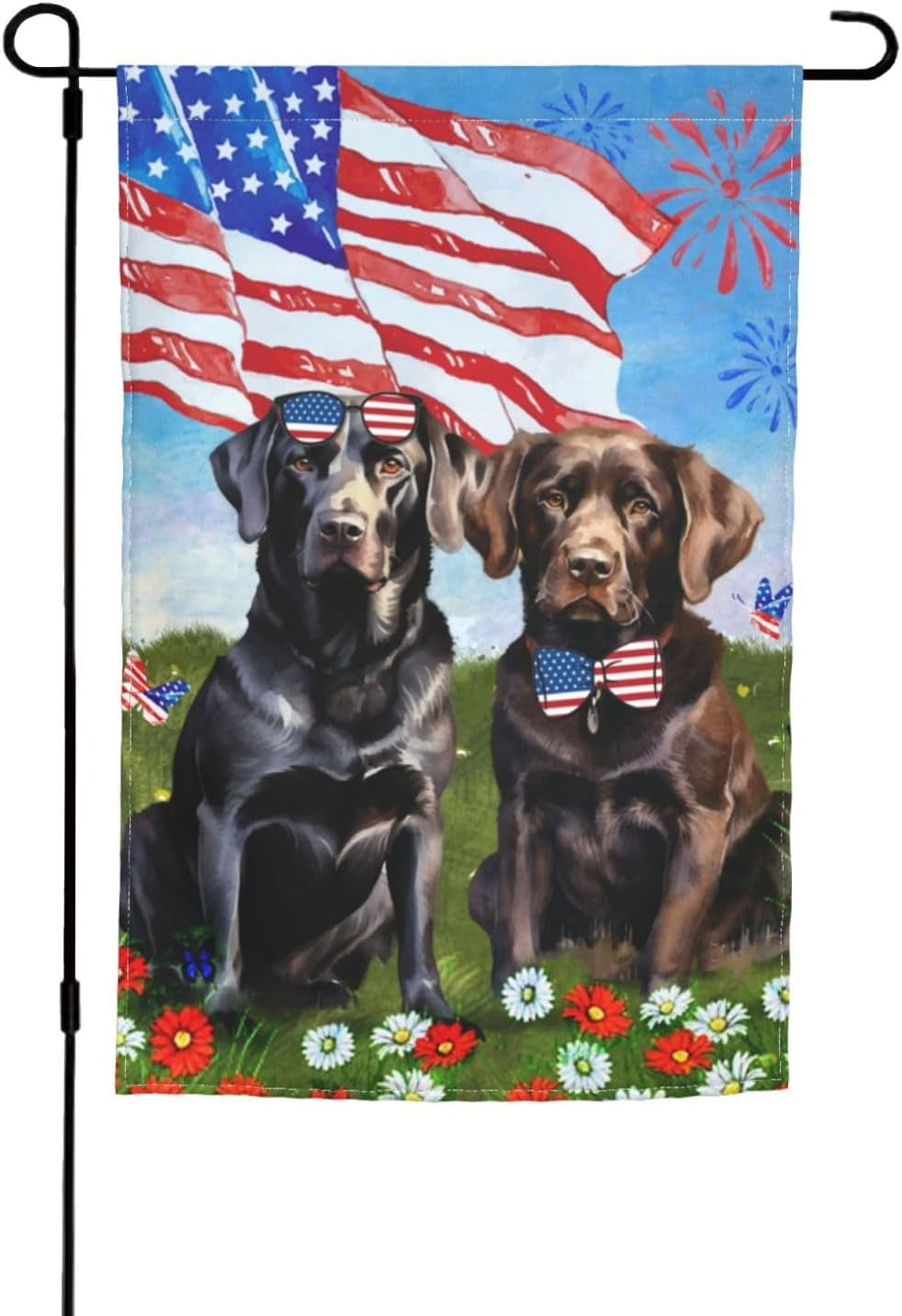 ADALE Patriotic Black Labrador Chocolate Lab Dog Retriever 4th Of July ...