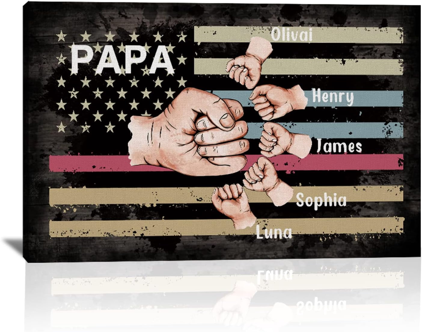 ADALE Personalized Father's Day Decoration Fist Bump Set Flag America ...