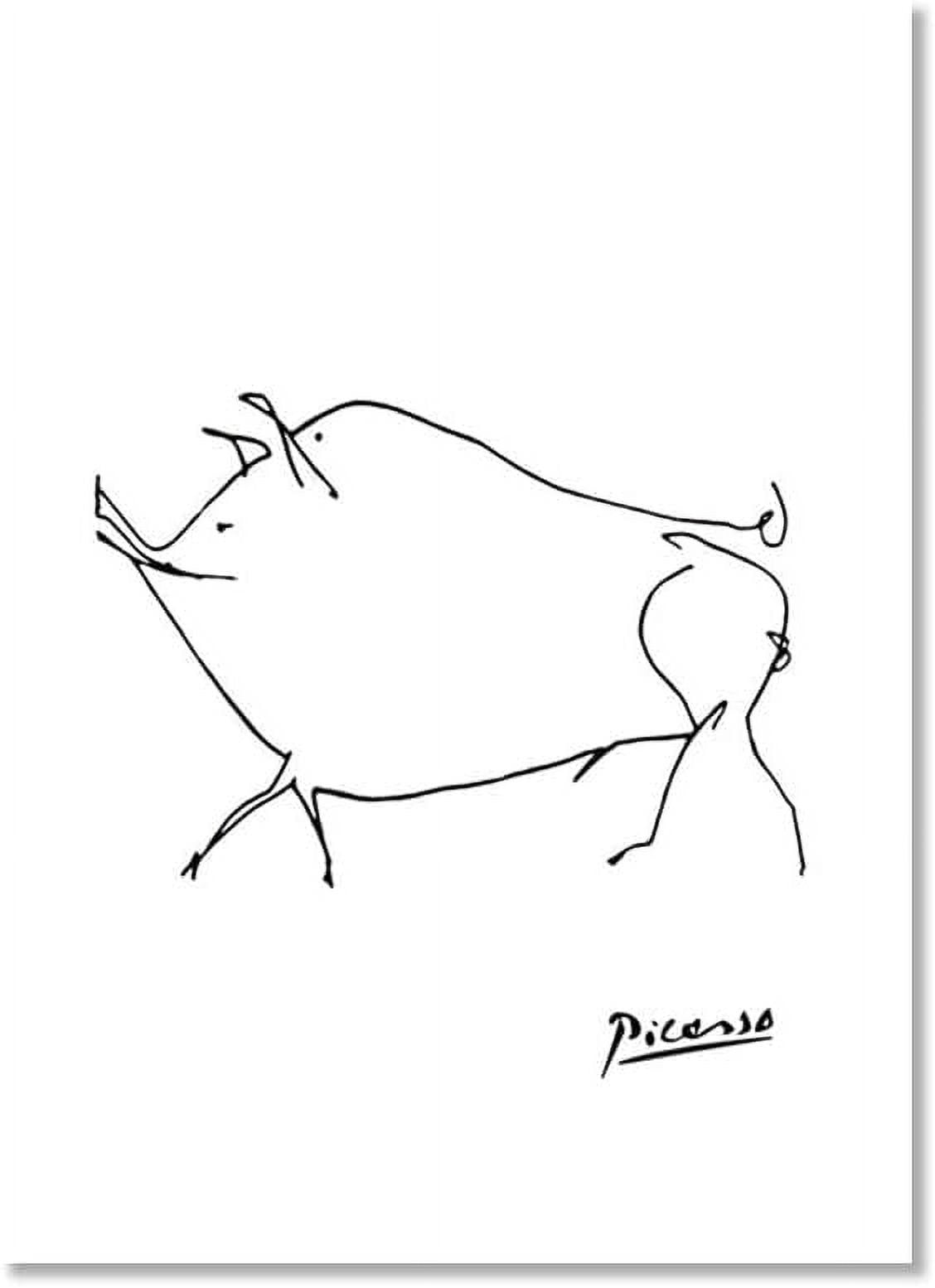 ADALE Picasso Painting Abstract Animals Sketch Print on Canvas Dog Cat ...
