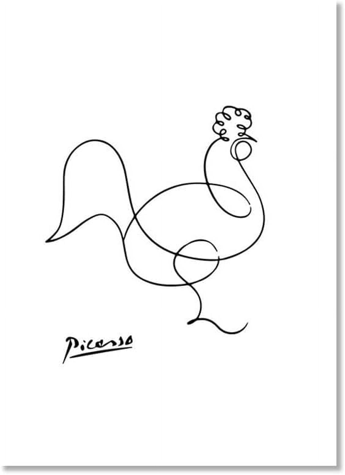 ADALE Picasso Painting Abstract Animals Sketch Print on Canvas Dog Cat ...