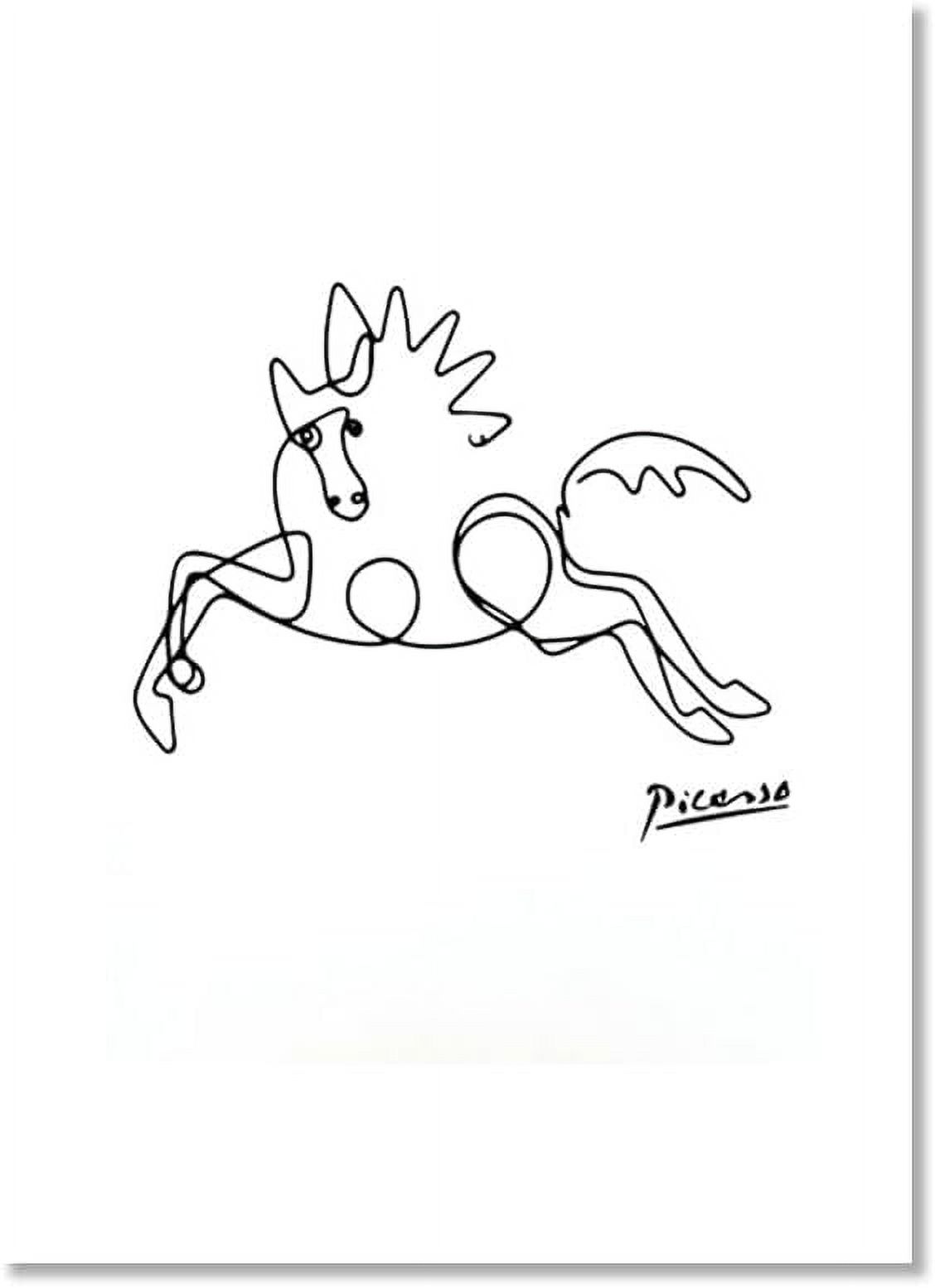 ADALE Picasso Painting Abstract Animals Sketch Print on Canvas Dog Cat ...