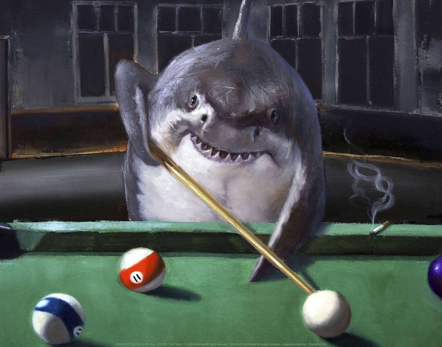 ADALE Picture Peddler Pool Shark by Lucia Heffernan Funny Billiards ...