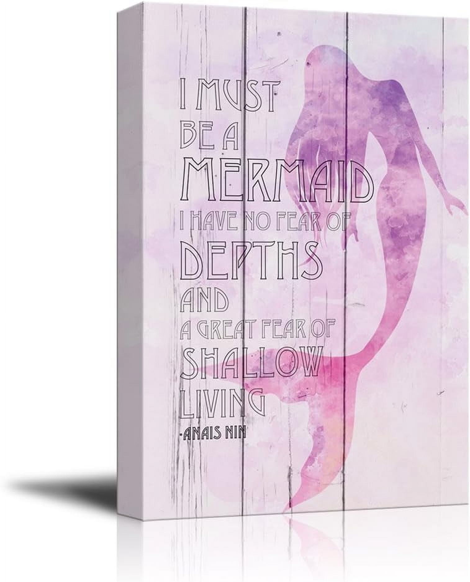 ADALE Pink Watercolor Mermaid with Quote I Must Be a Mermaid I Have No ...