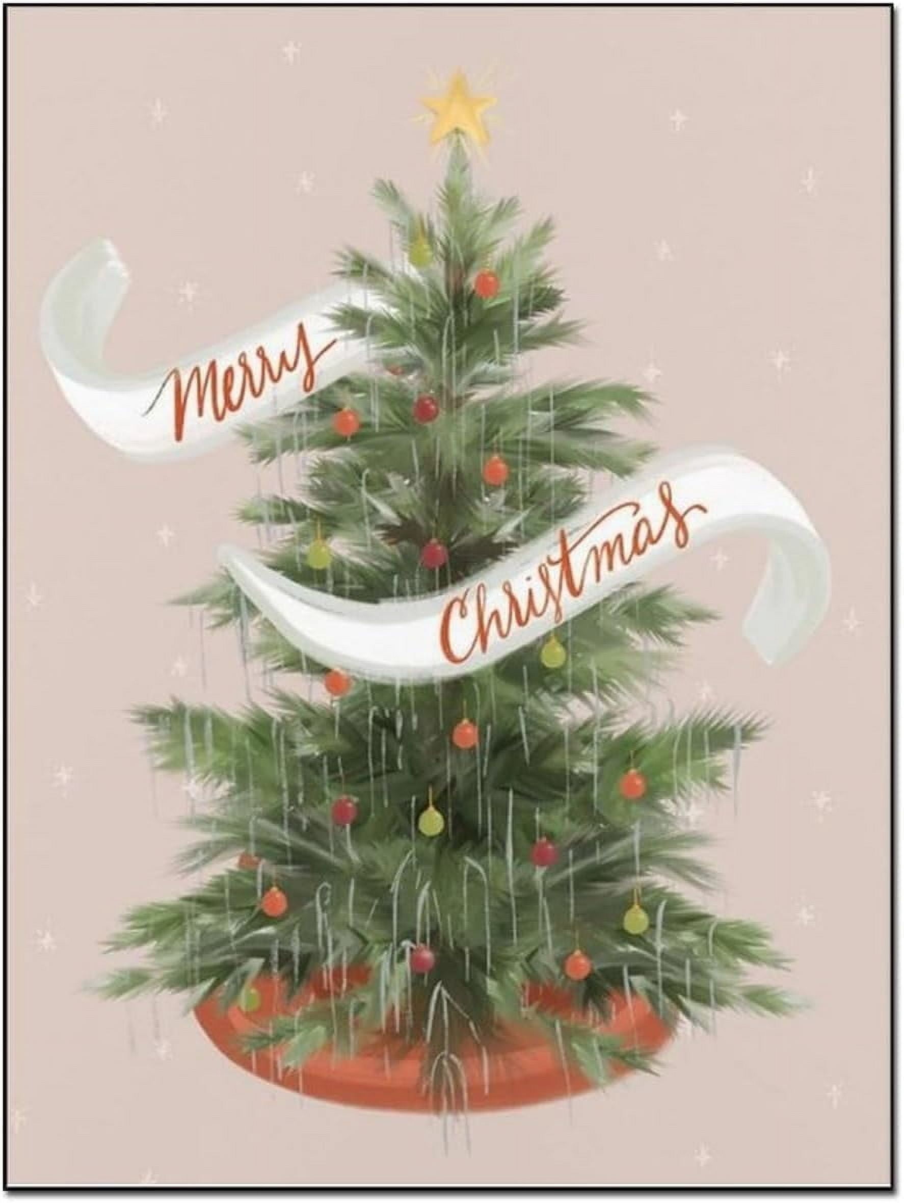 ADALE Posters Christmas Pine Tree Wall Art Christmas Tree Greetings ...