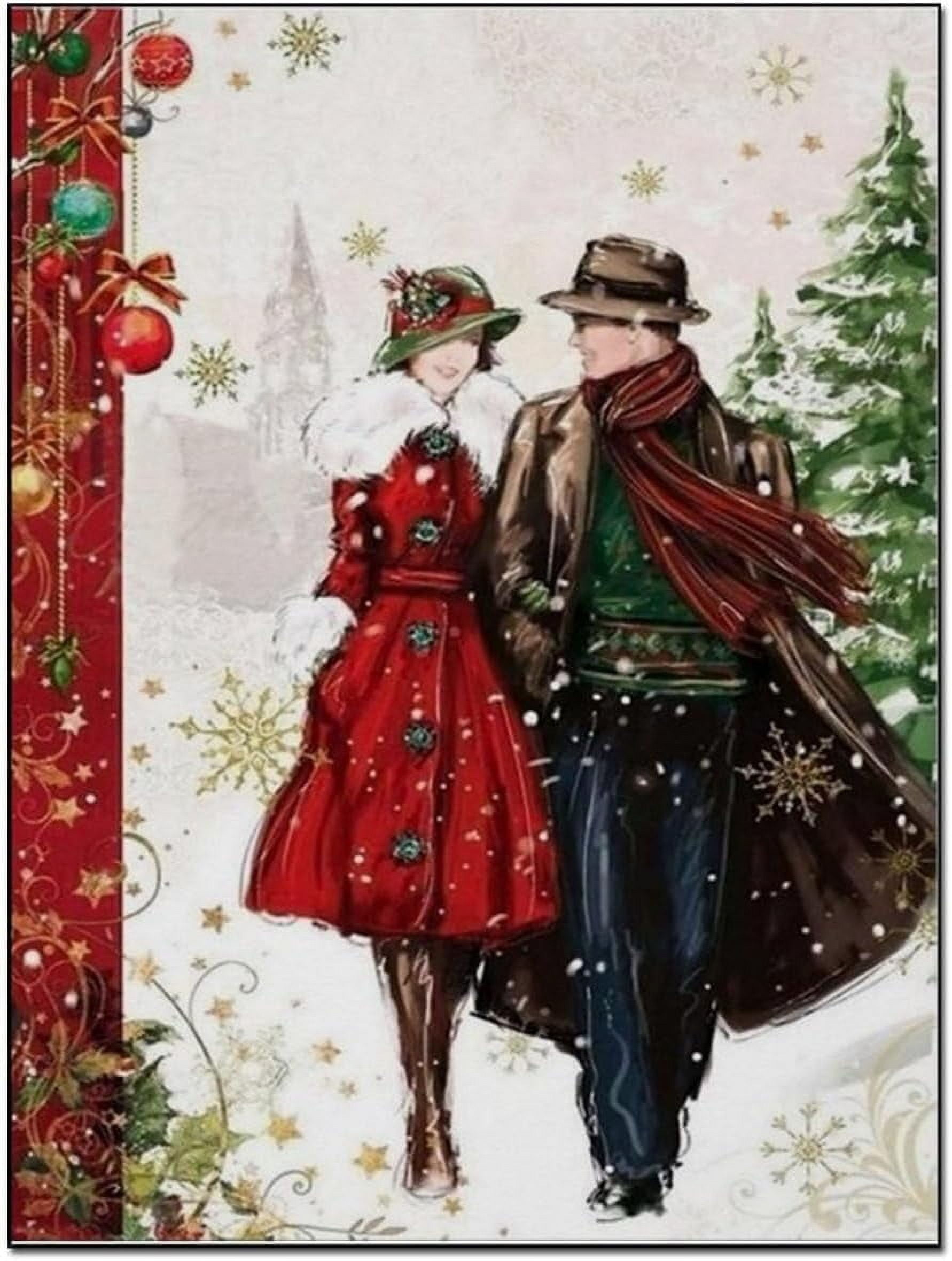 ADALE Posters Vintage Wall Art Decor Couple Christmas Poster Romantic ...
