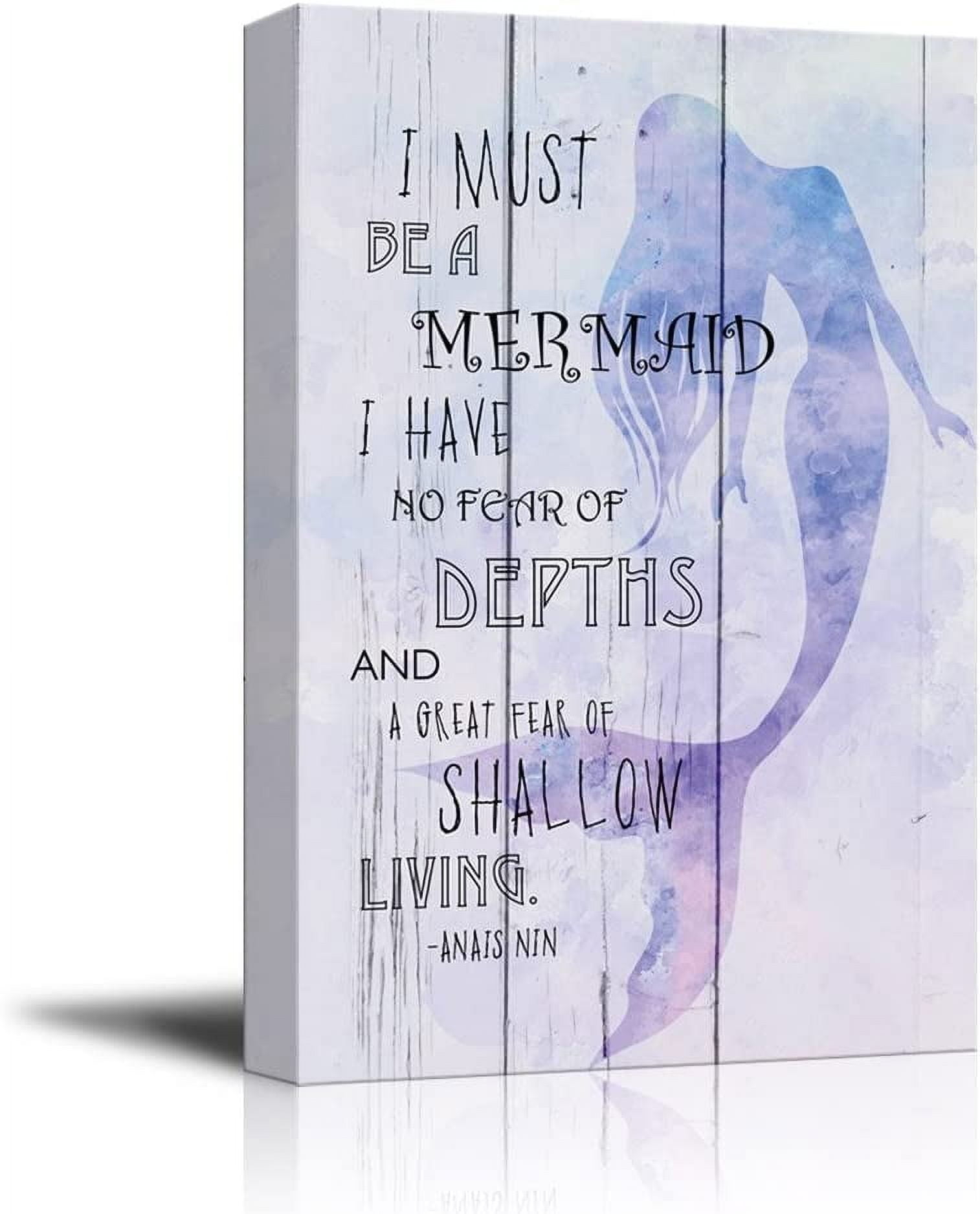 ADALE Purple Watercolor Mermaid with Quote I Must Be a Mermaid I Have ...