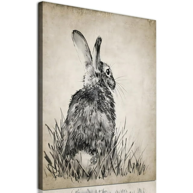 ADALE Rabbit Canvas Wall Art Cute Animal Artwork Nursery Bunny Picture ...