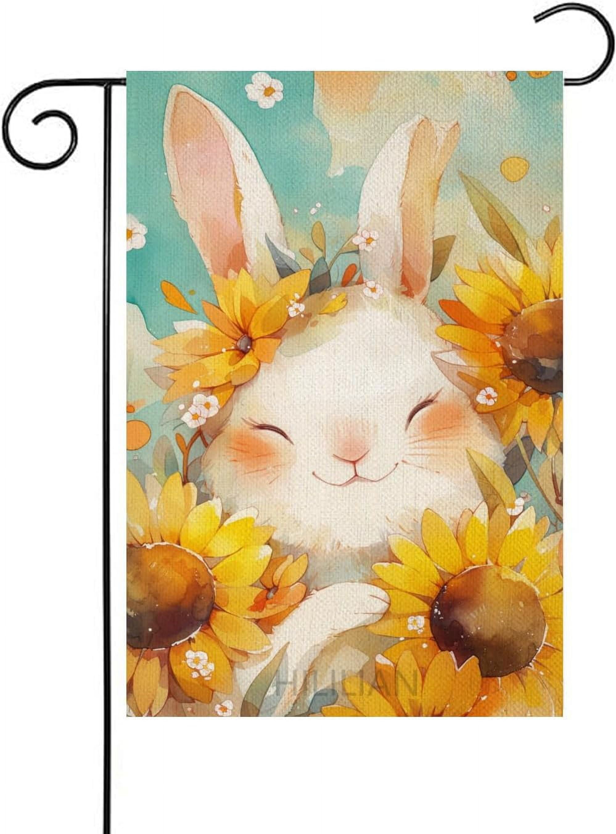 ADALE Rabbit Garden Flag Hello Spring Summer Double Sided Vertical ...
