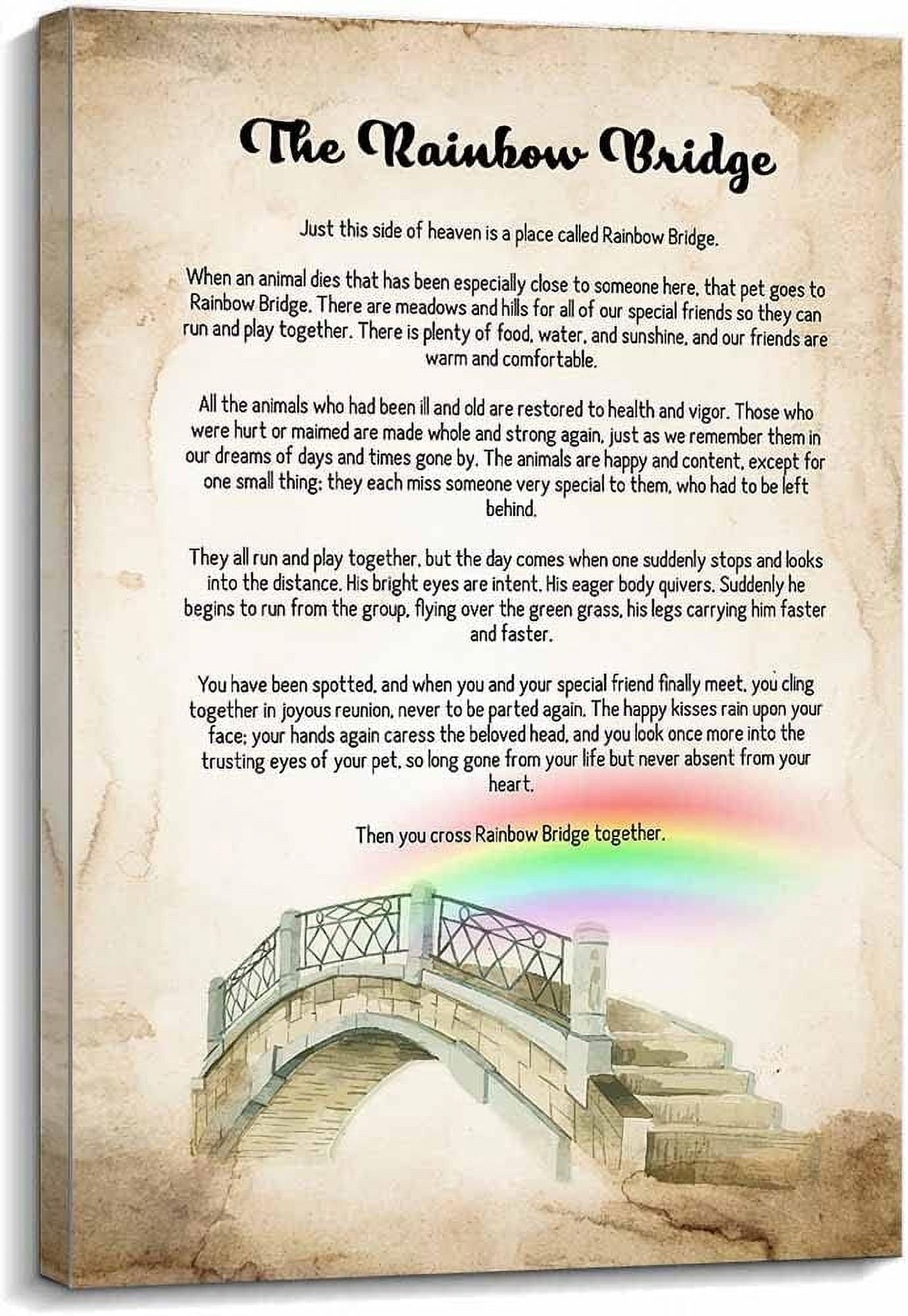 ADALE Rainbow Bridge Poem Wall Art Inspirational Quotes Posters Decor ...
