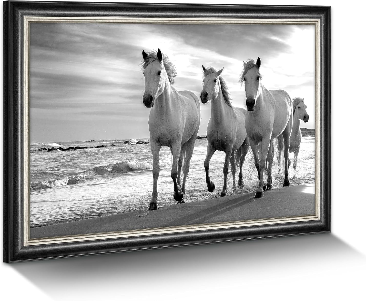 ADALE Ranch Horse Canvas Wall Art: Black and White Equines Friendly ...