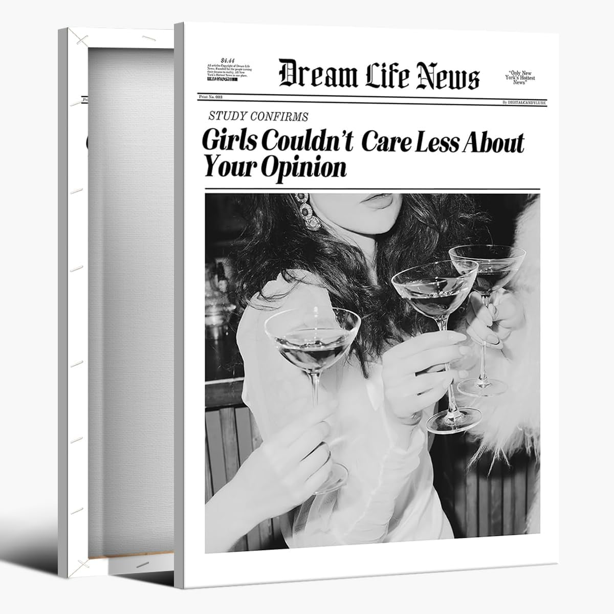 ADALE Retro Newspaper Posters Positive Affirming Quotes Posters Black ...