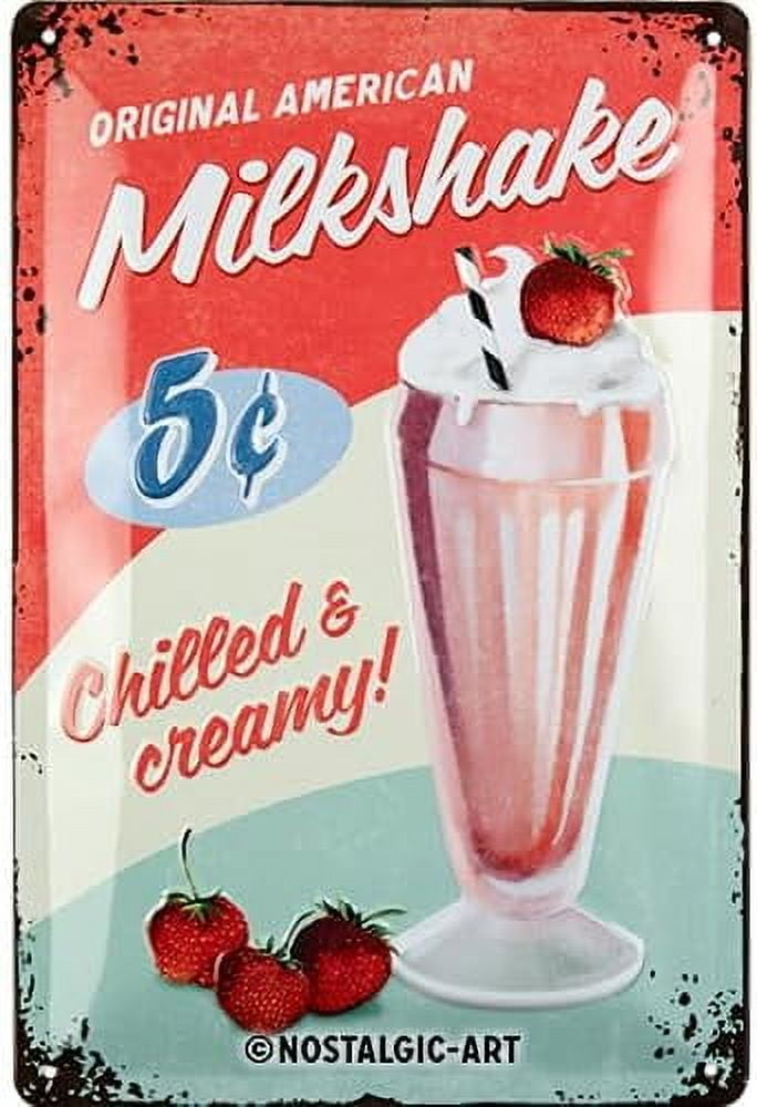 ADALE Retro Tin Sign, 7.9" x 11.8", USA Diner Milkshake \u2013 Gift ...