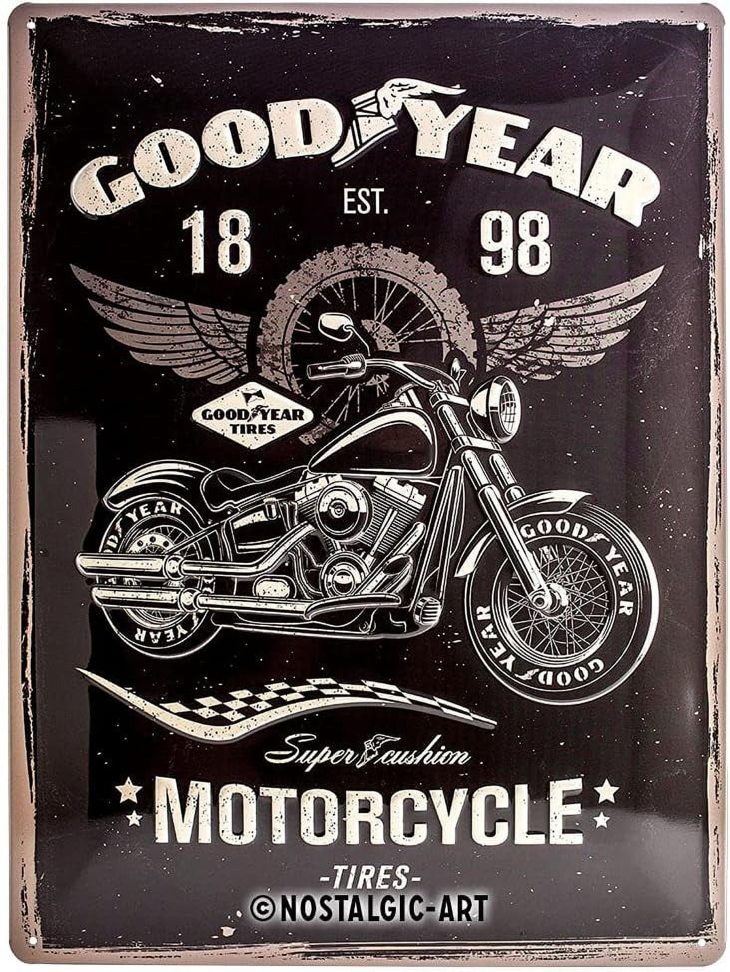 ADALE Retro Tin Sign \u2013 Goodyear \u2013 Motorcycle \u2013 Gift idea ...