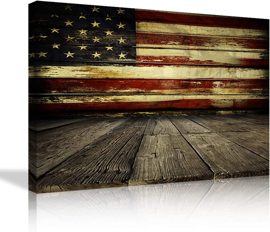 ADALE Retro USA US American Flag Military Canvas Prts Wall Art ...