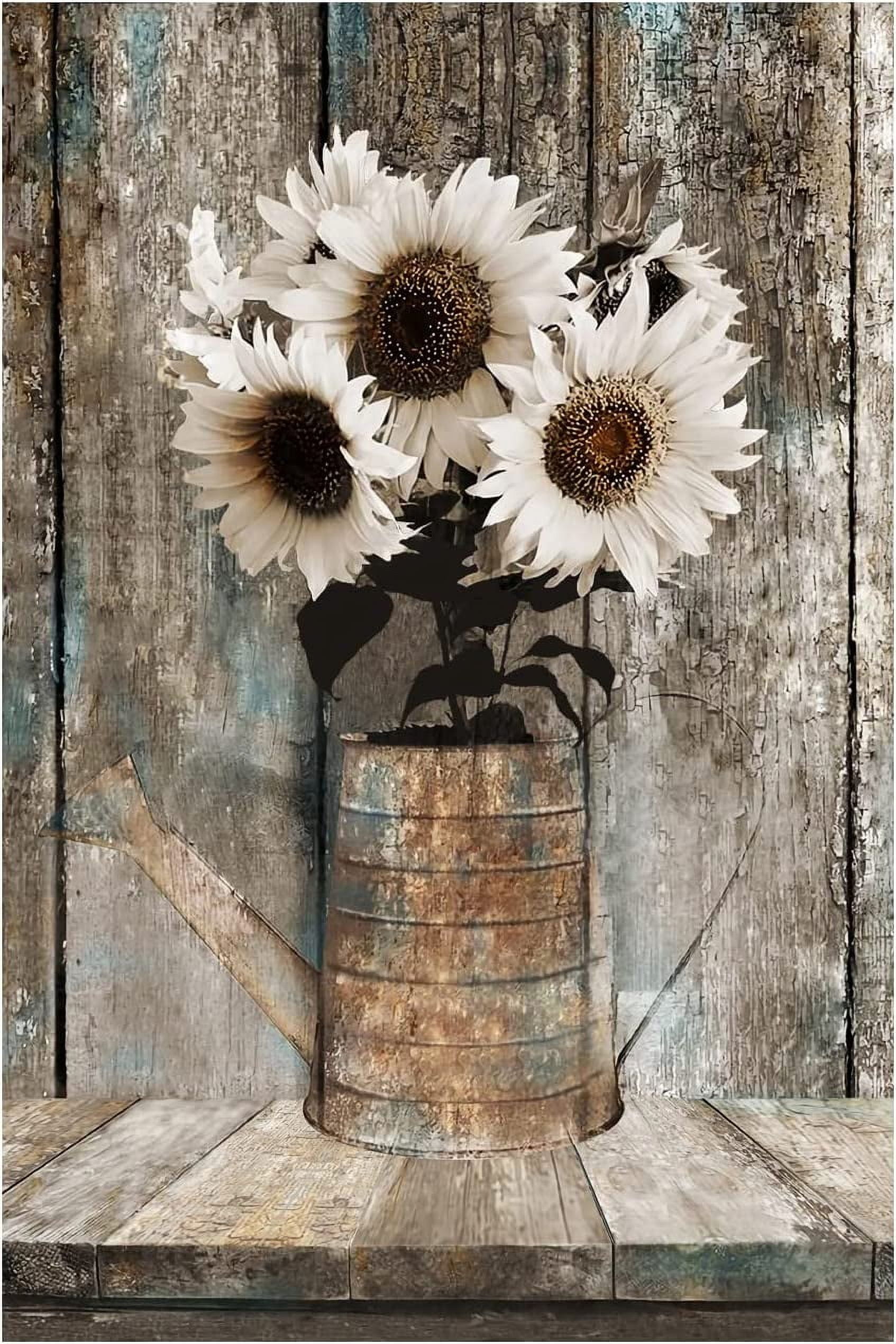 ADALE Rustic Farmhouse Sunflowers Wall Art Flowers Painting Country ...